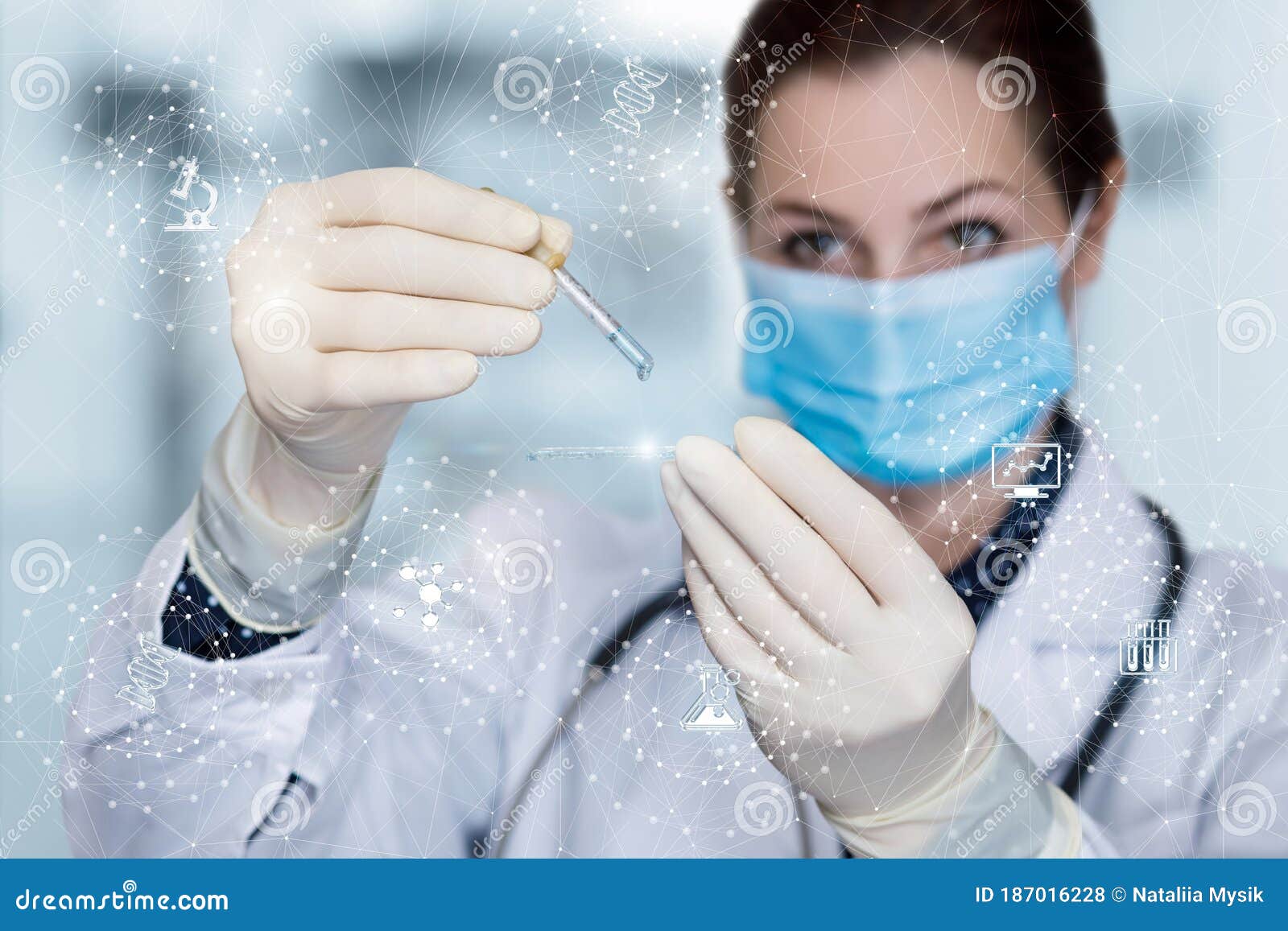 The Doctor Conducts an Experiment with a Sample Stock Photo - Image of ...