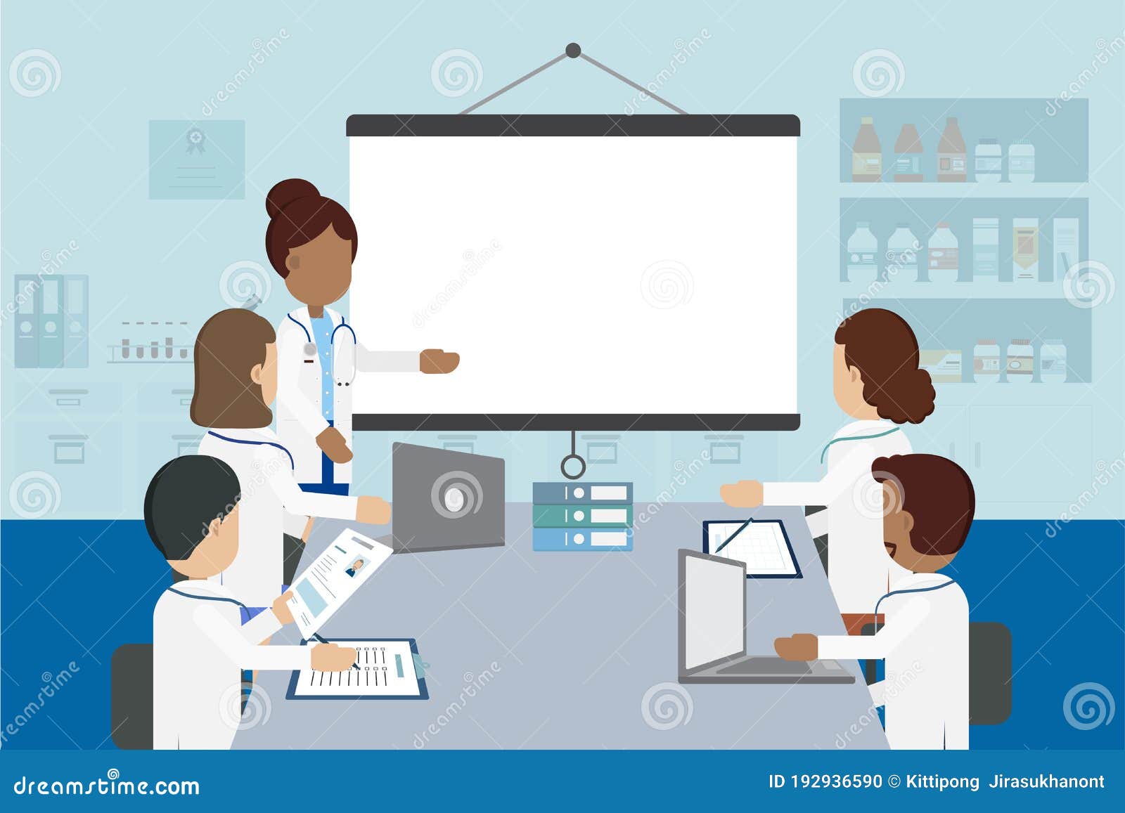 Doctor conference concept stock vector. Illustration of monitor - 192936590