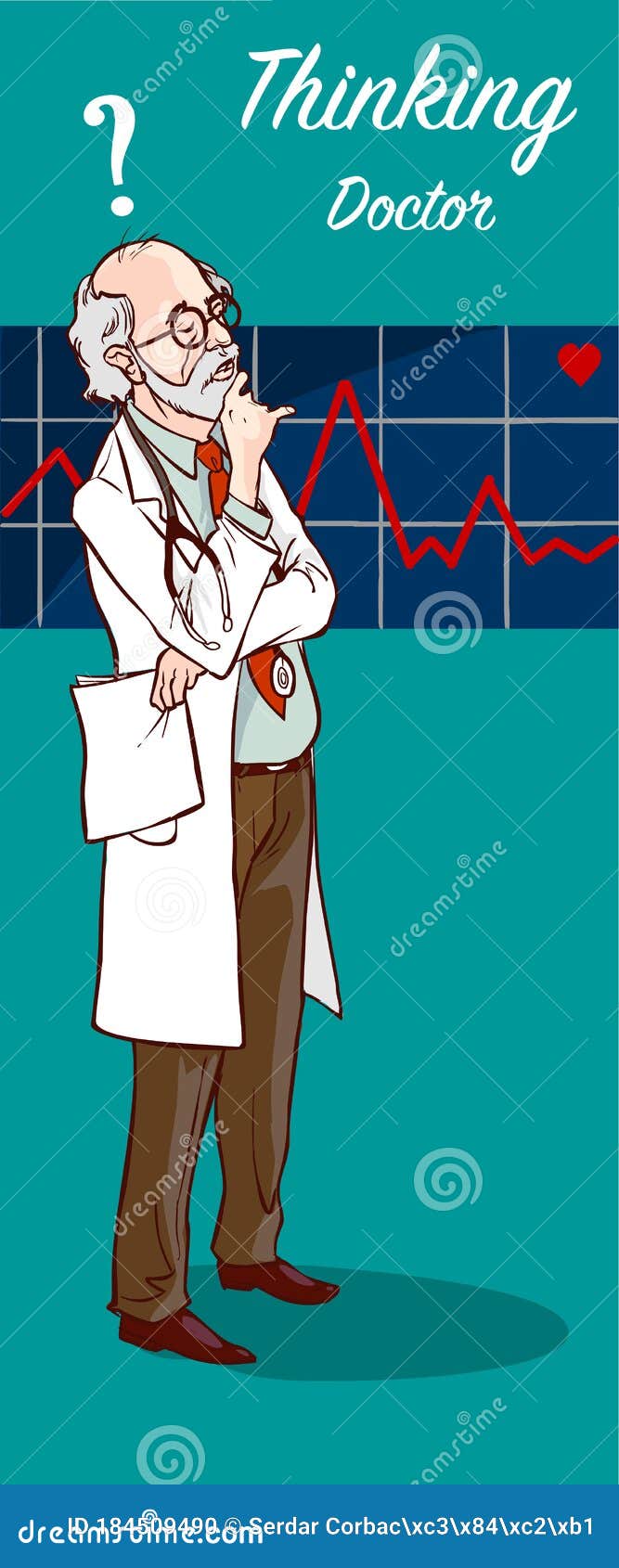 Vector Illustration Doctor Confused Thinking Medical Stock Vector ...