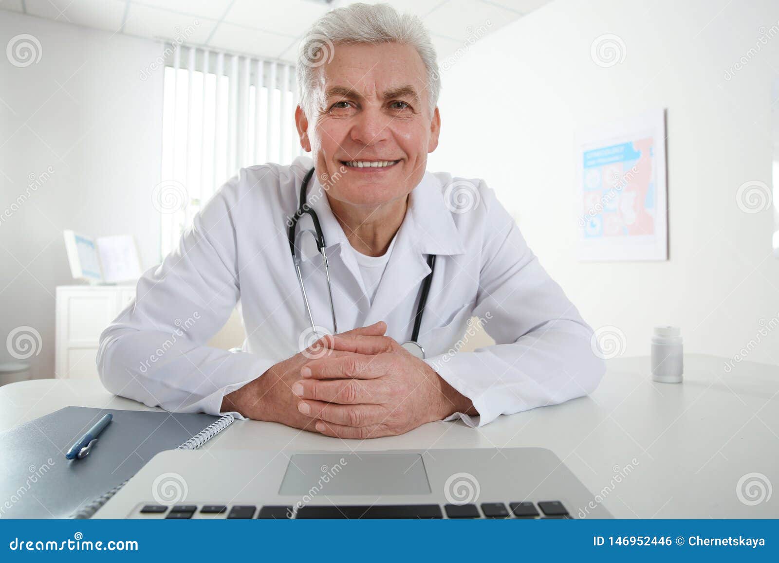 Doctor Consulting Patient Using Video Chat, View from Web Camera Stock ...