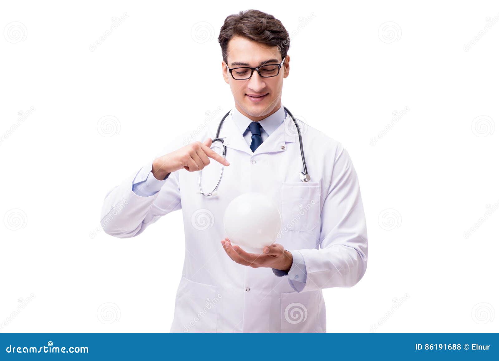 The Doctor with Crystal Ball Isolated on White Background Stock Photo ...