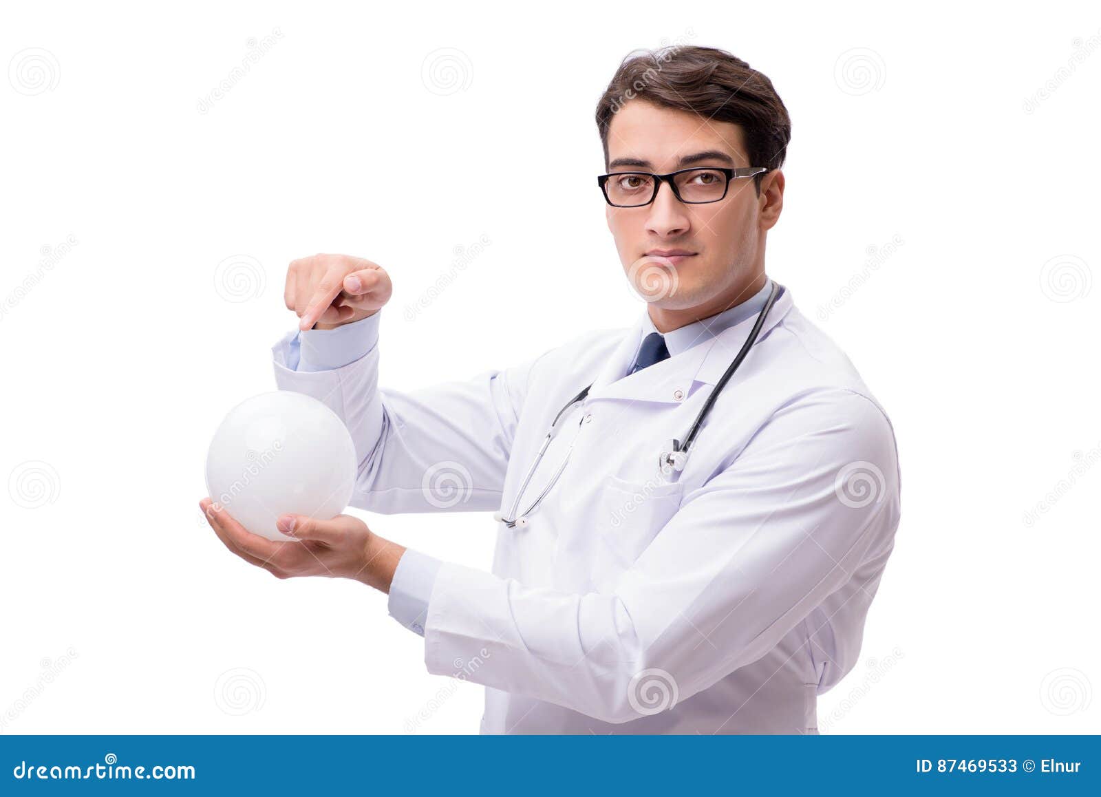 The Doctor with Crystal Ball Isolated on White Background Stock Image ...