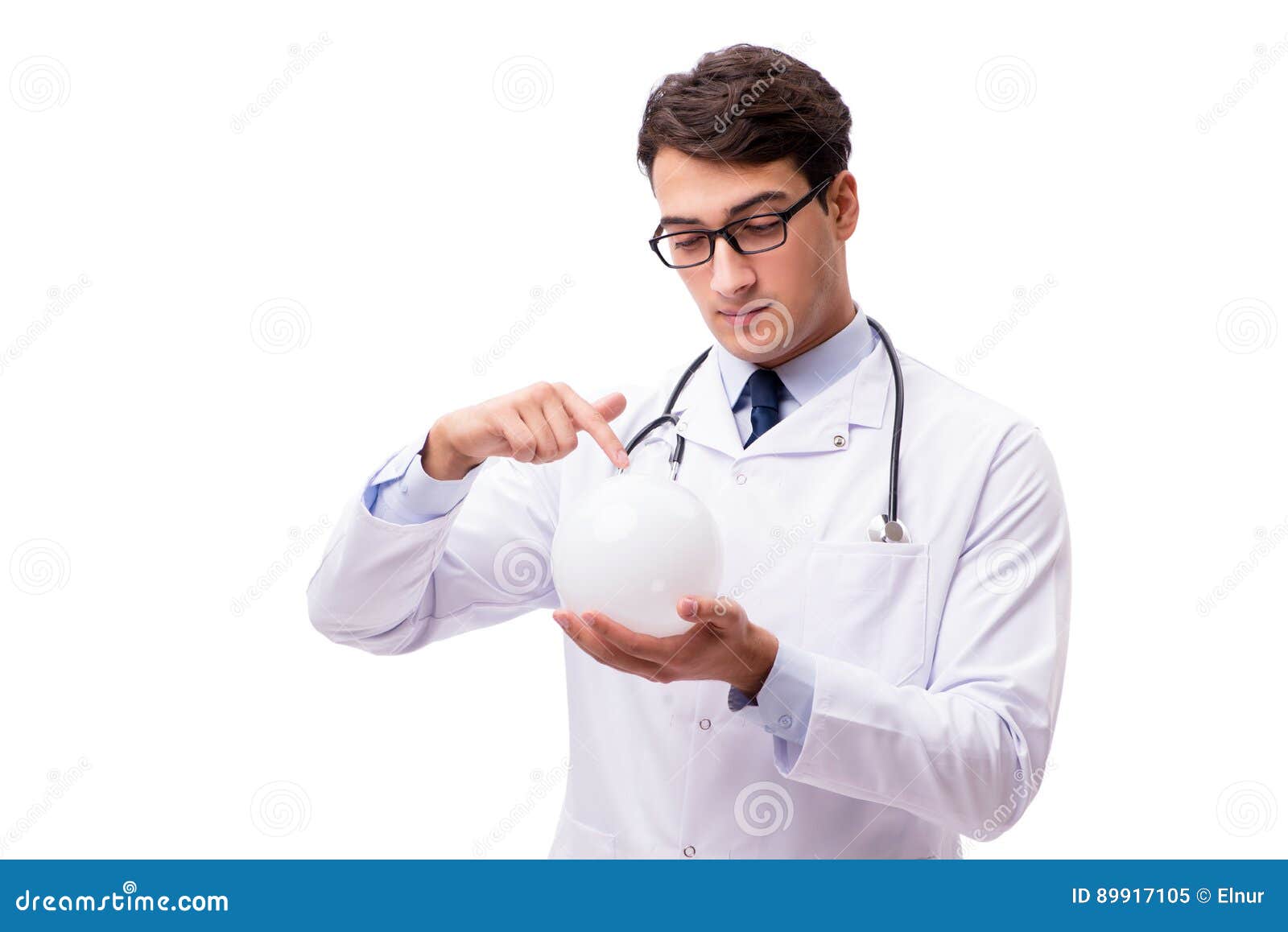 The Doctor with Crystal Ball Isolated on White Background Stock Image ...