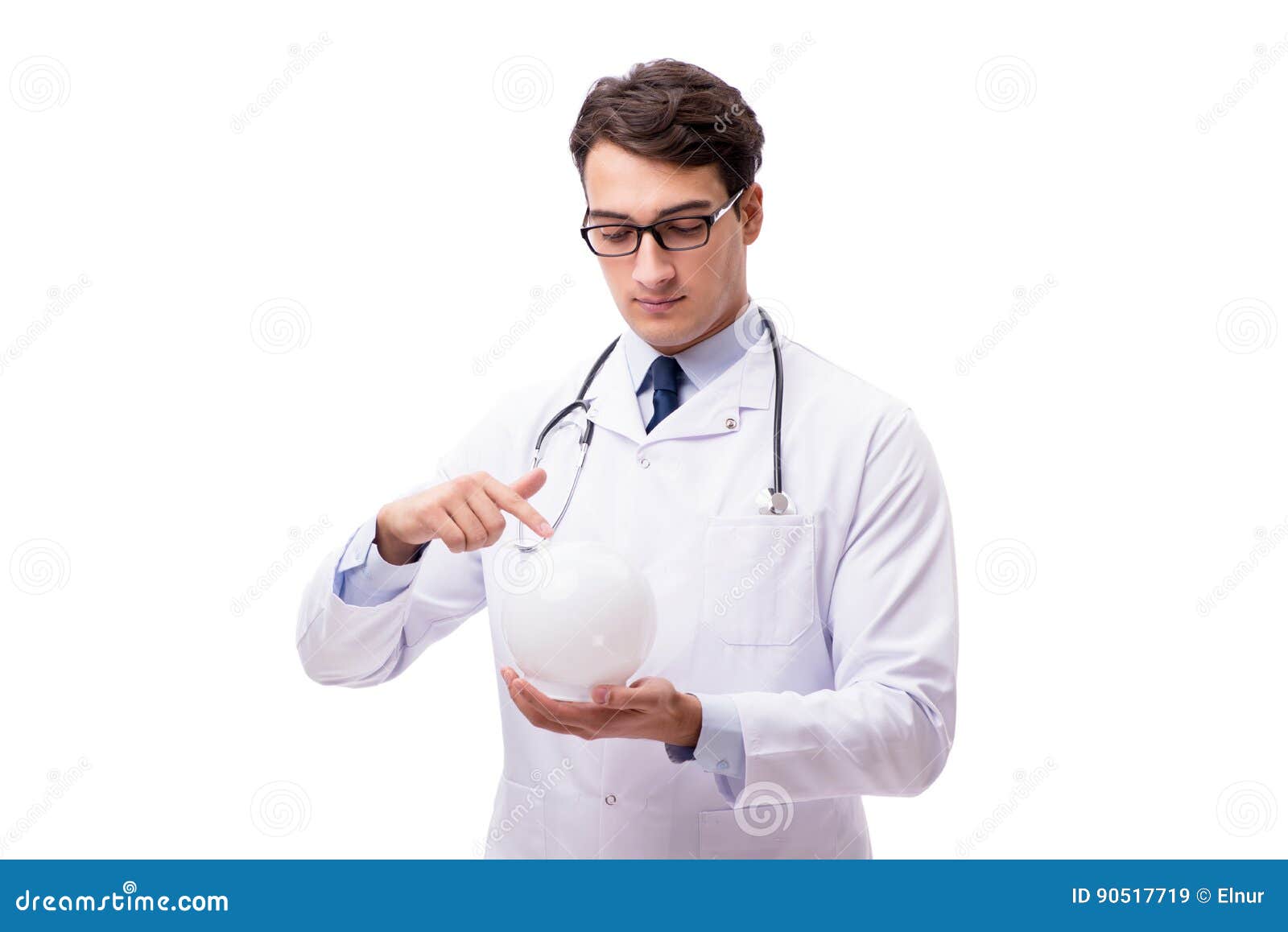 The Doctor with Crystal Ball Isolated on White Background Stock Image ...