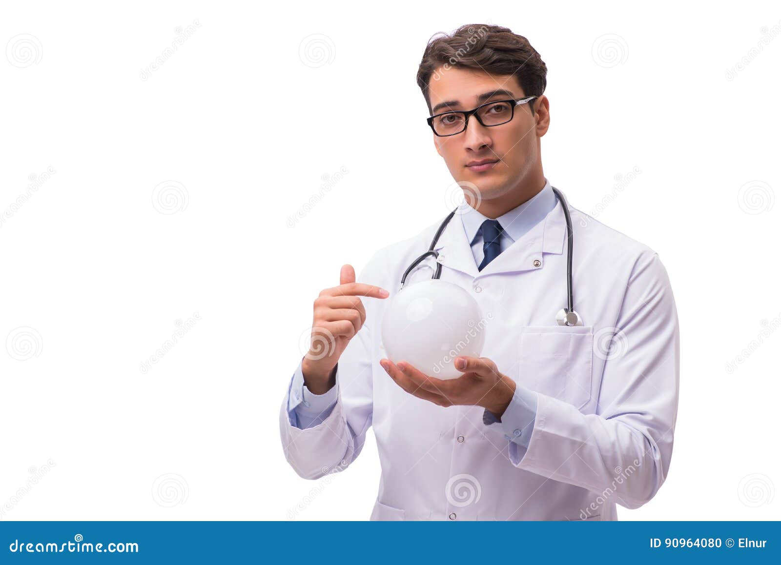 The Doctor with Crystal Ball Isolated on White Background Stock Photo ...