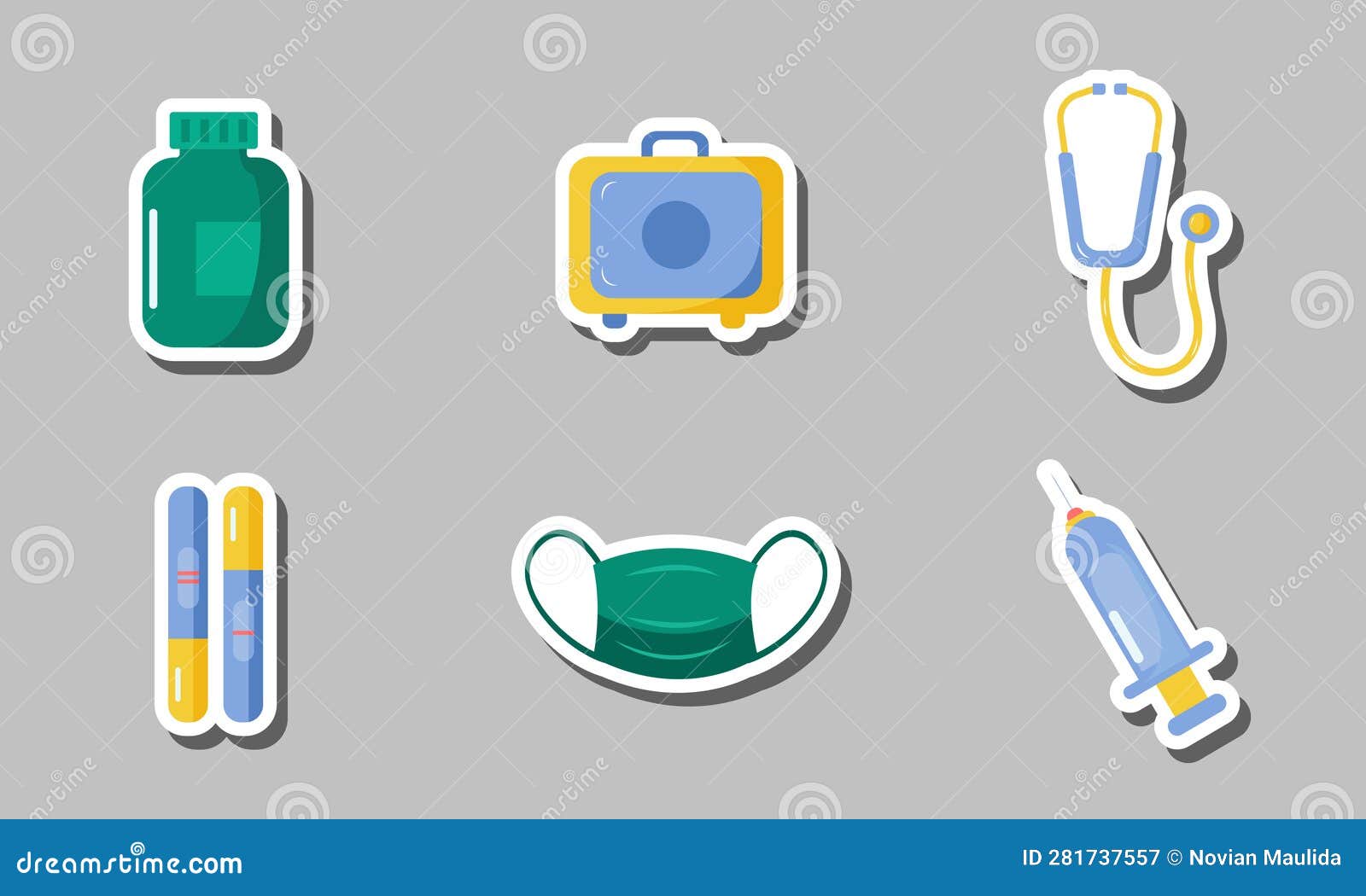 National Doctor Day Sticker Set Collection Design Stock Vector ...