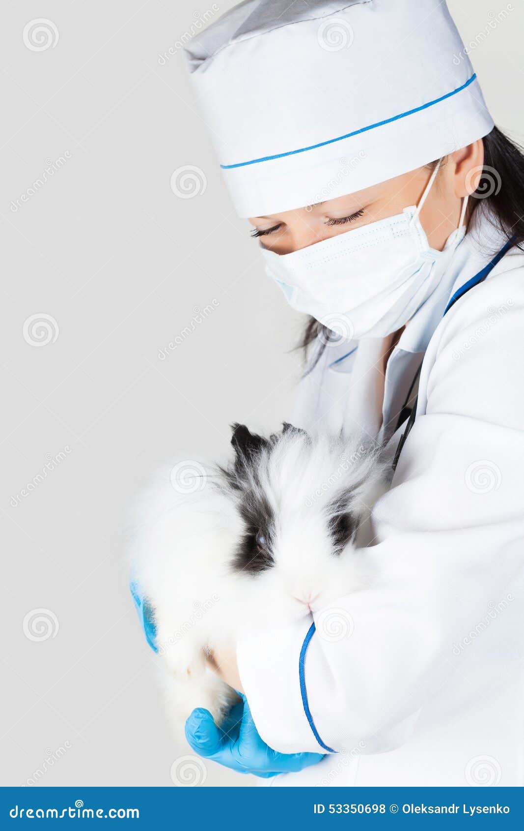 Doctor with a Decorative White Rabbit Stock Photo - Image of rabbit ...