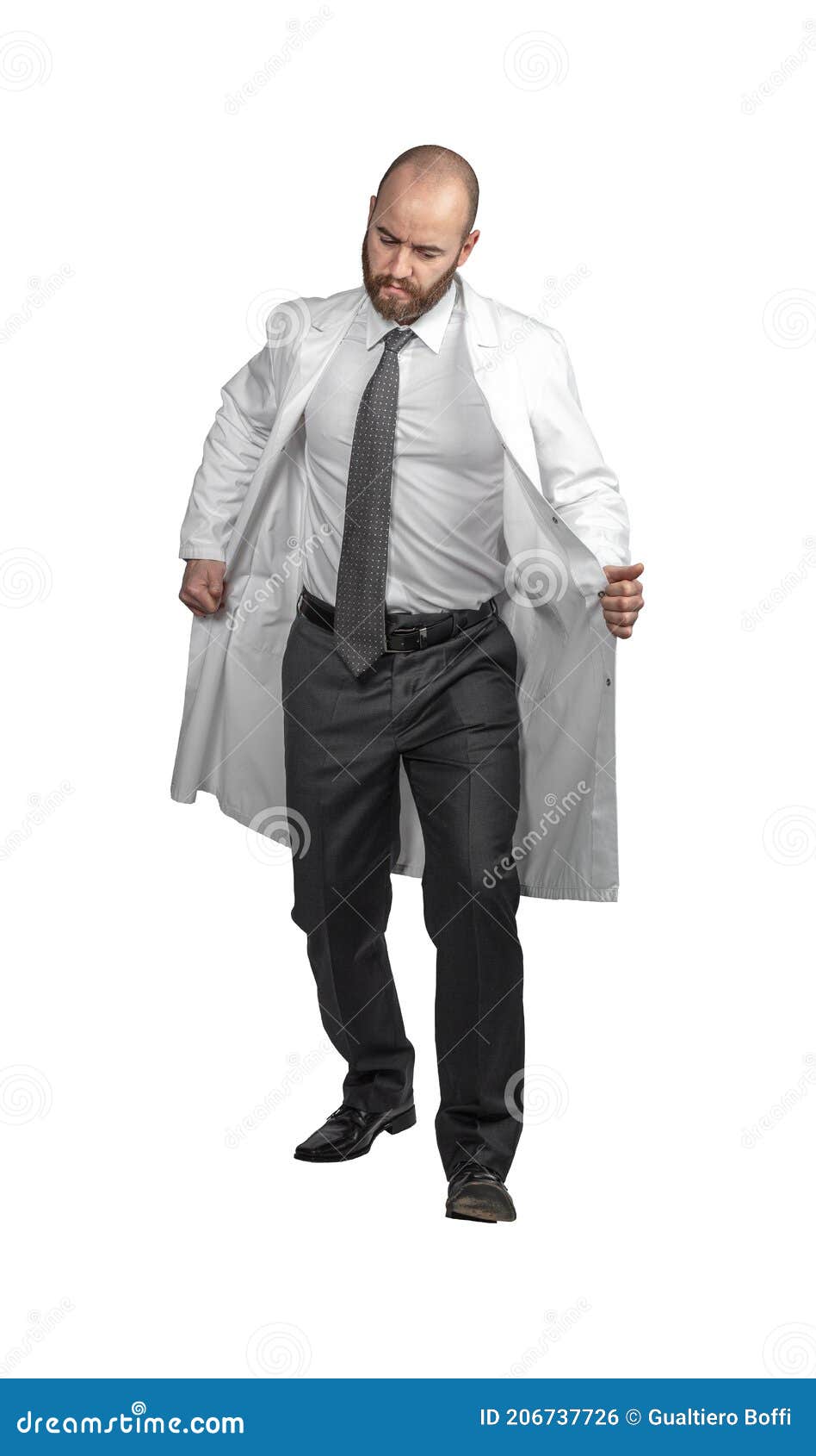 Doctor with a Dejected Expression Takes Off His Coat Stock Photo ...