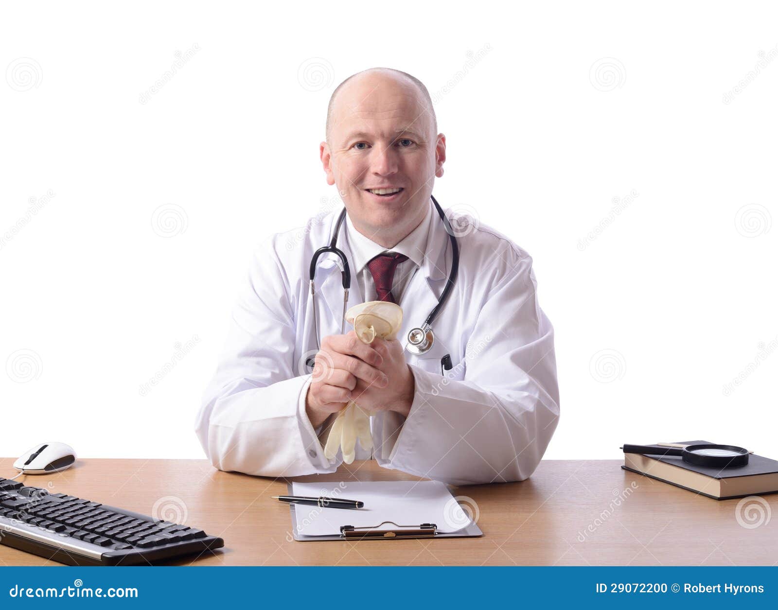 Doctor at desk stock photo. Image of attractive, handsome - 29072200