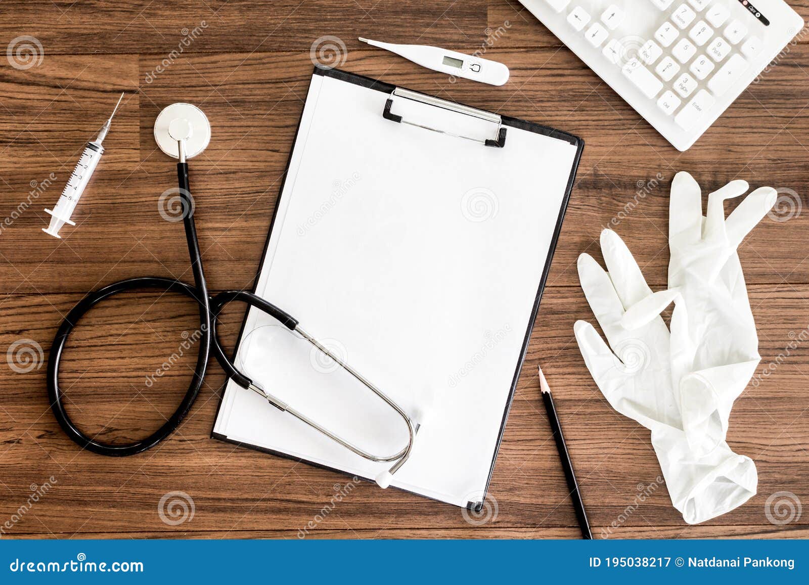 Doctor Desk Table with Stethoscope Stock Image - Image of copy ...
