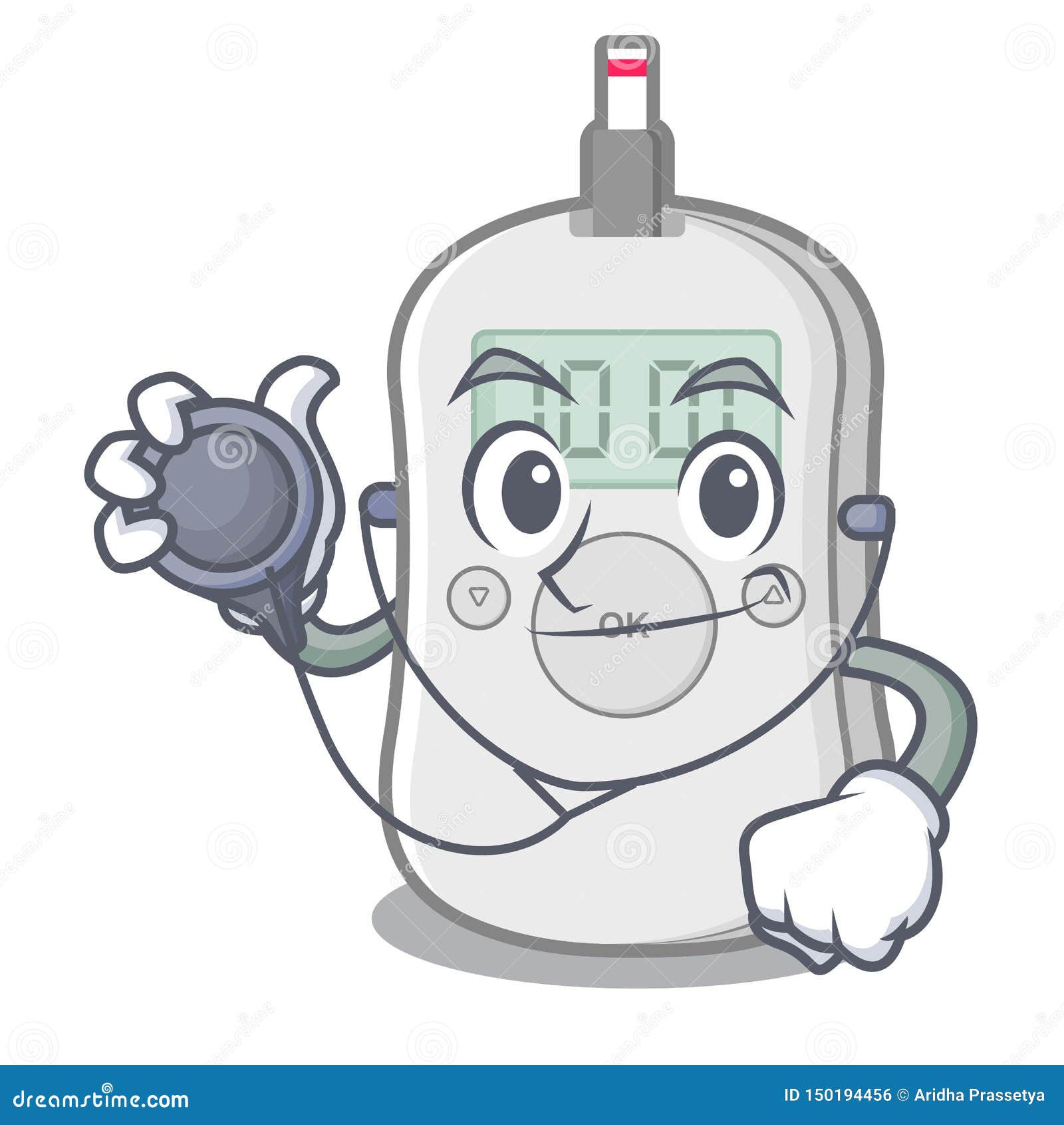 Doctor Diabetes Check Machine in Character Shape Stock Vector ...