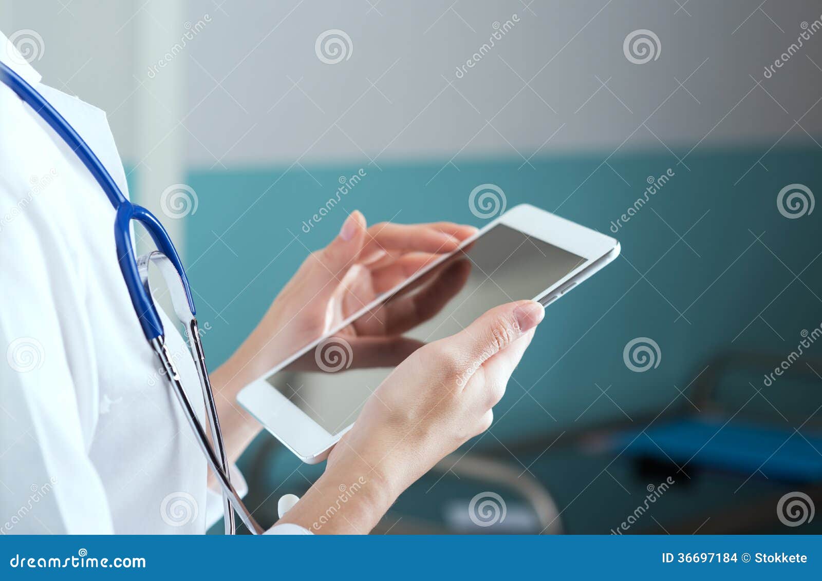 Doctor with digital tablet stock photo. Image of touch - 36697184