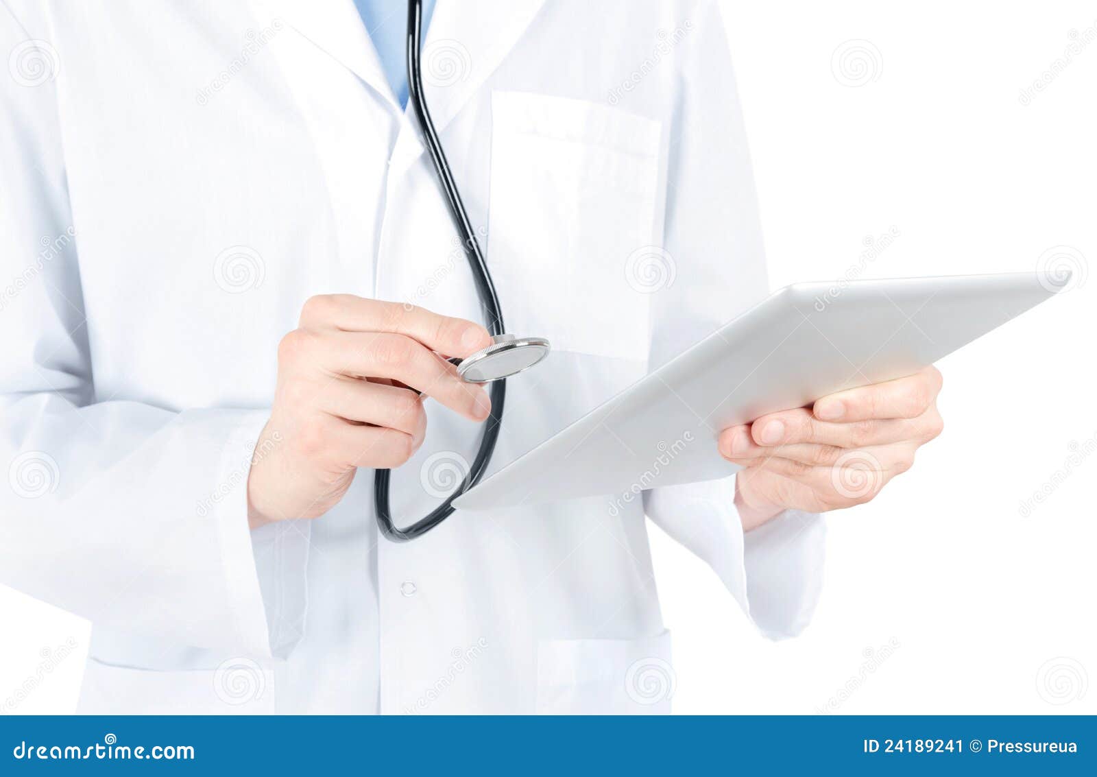 Doctor with Digital Tablet PC Stock Image - Image of examine, apple ...