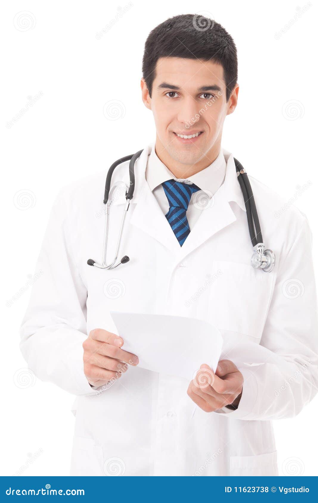 Doctor with Documents, Isolated Stock Photo - Image of examination ...