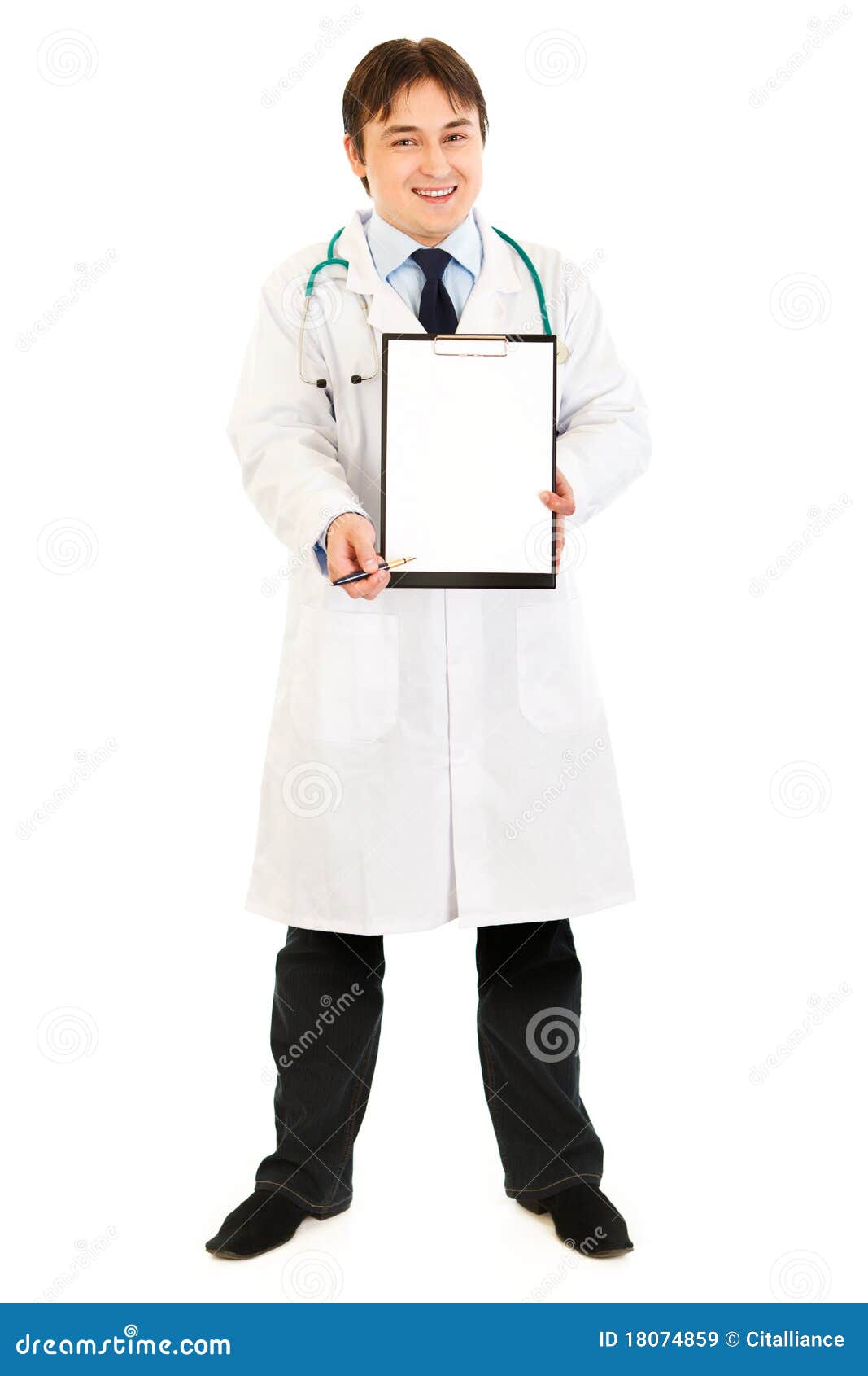 Doctor with Documents and Pen for Signing Stock Image - Image of ...