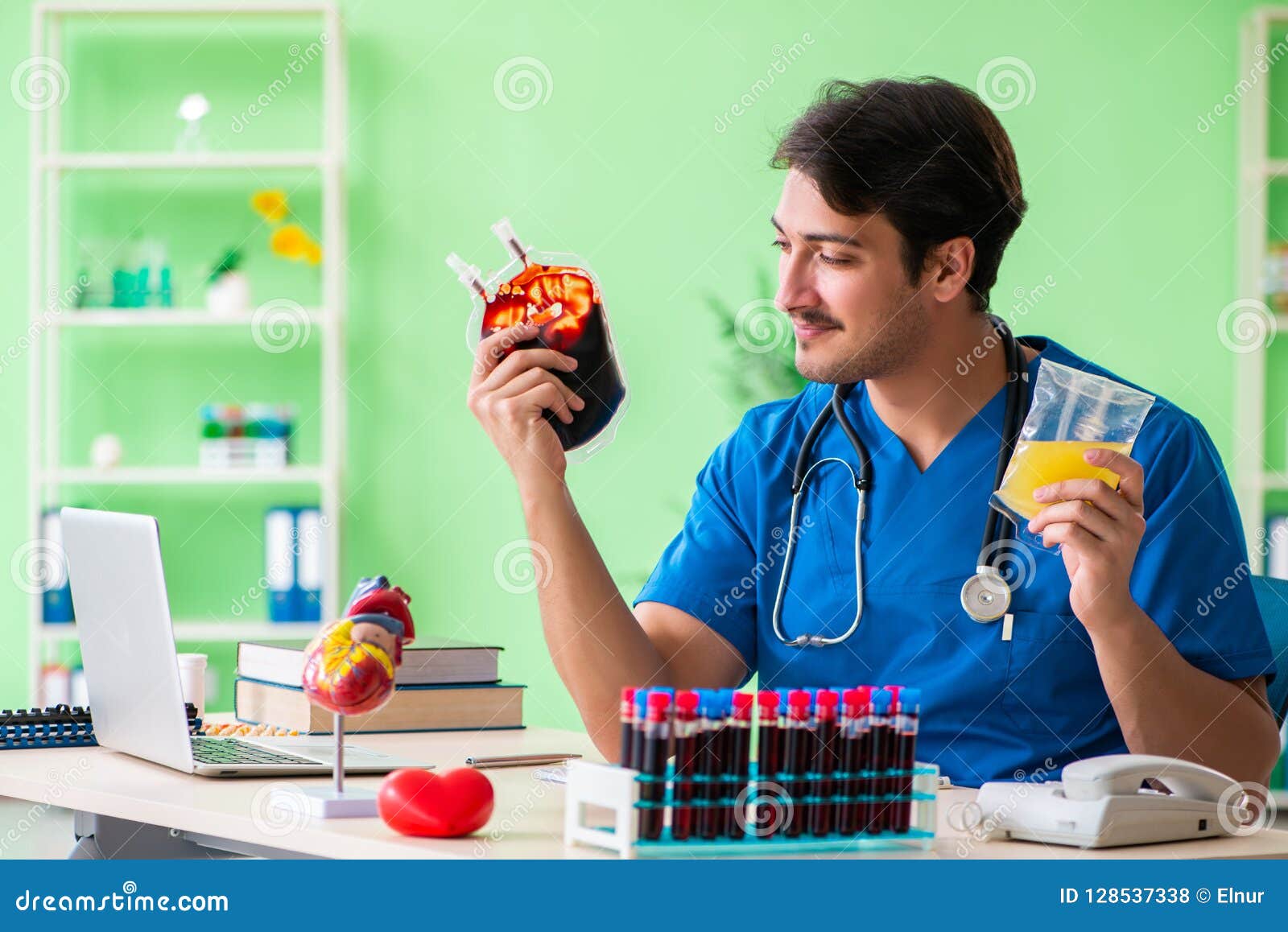 The Doctor Doing Blood Analysis in the Lab Stock Photo - Image of ...