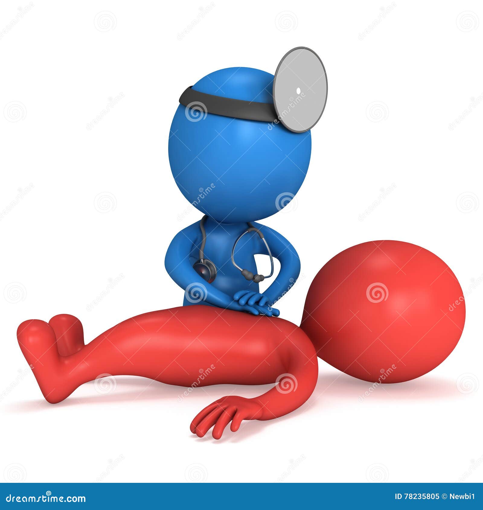 Doctor Doing CPR First Aid. Stock Illustration - Illustration of ...