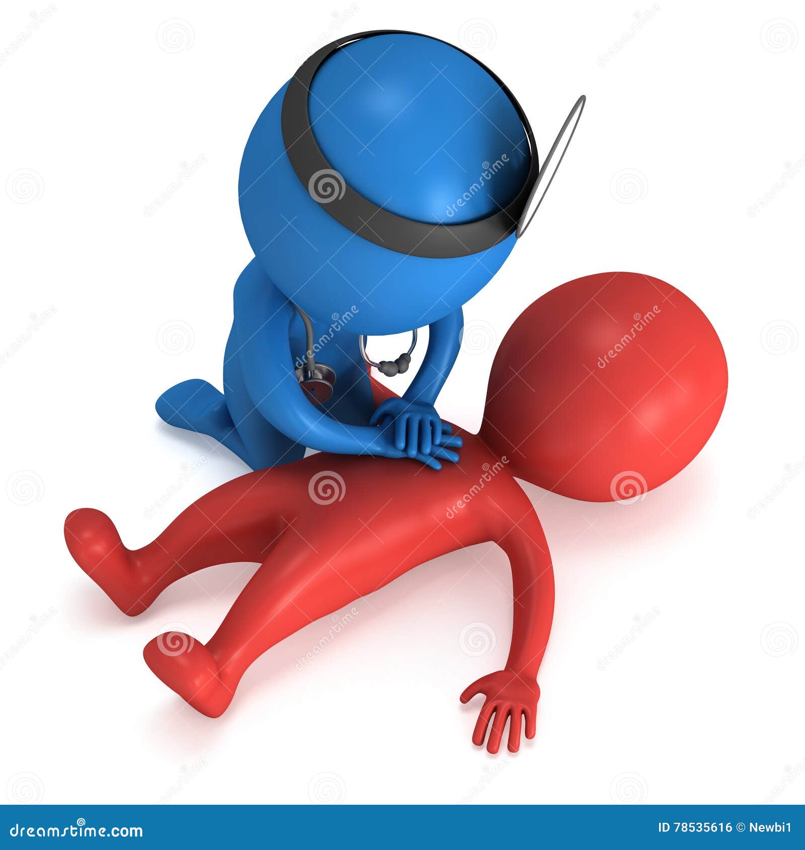 Doctor Doing CPR First Aid. Stock Illustration - Illustration of ...