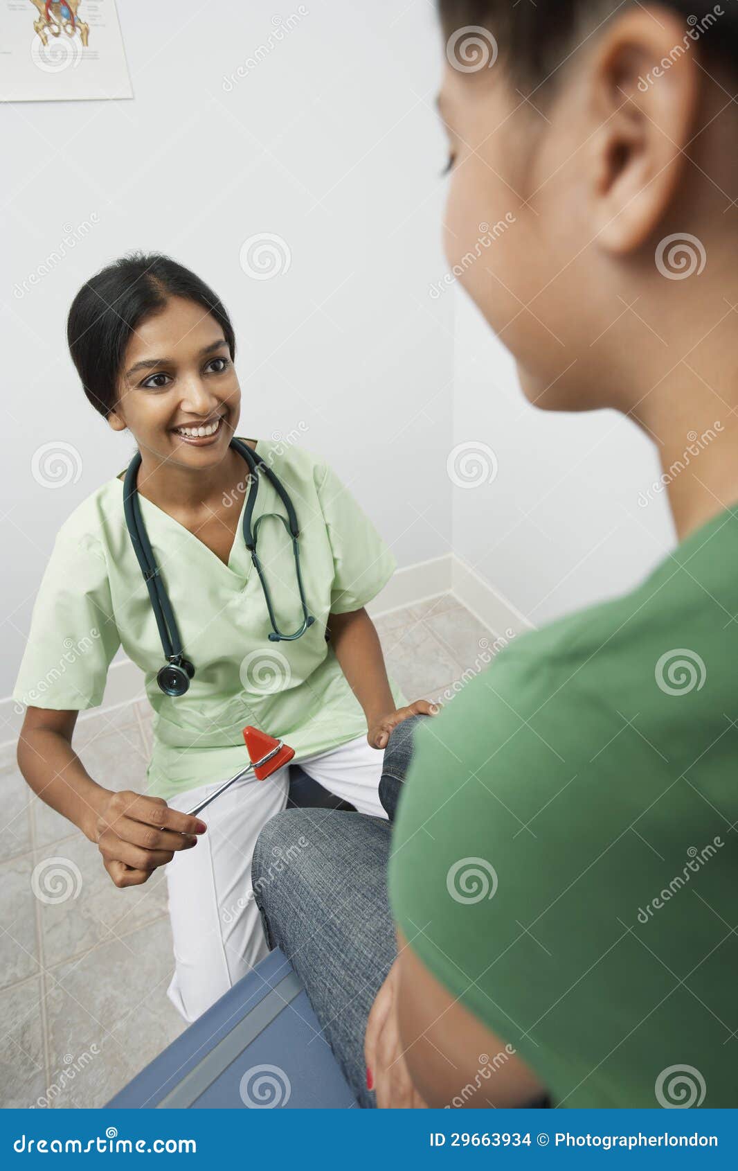 Doctor Doing Flex Test on Girl Stock Photo - Image of happy, looking ...