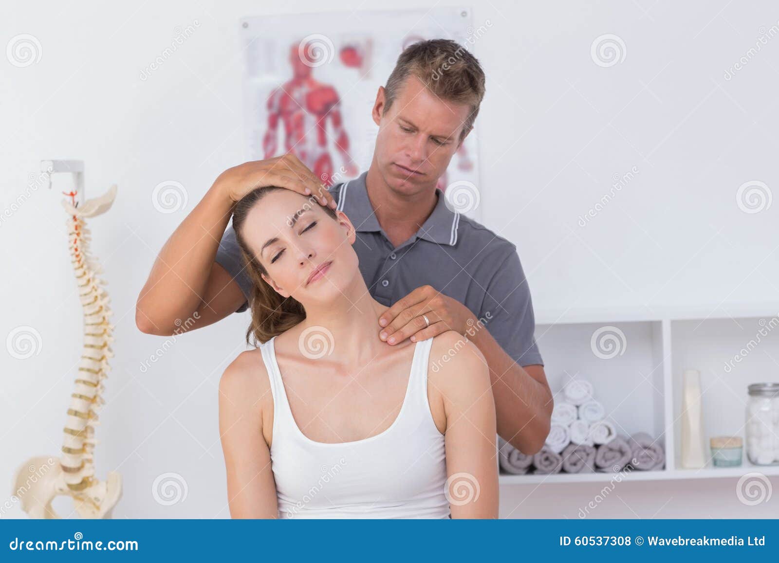 Doctor Doing Neck Adjustment Stock Photo - Image of doctor, healing ...