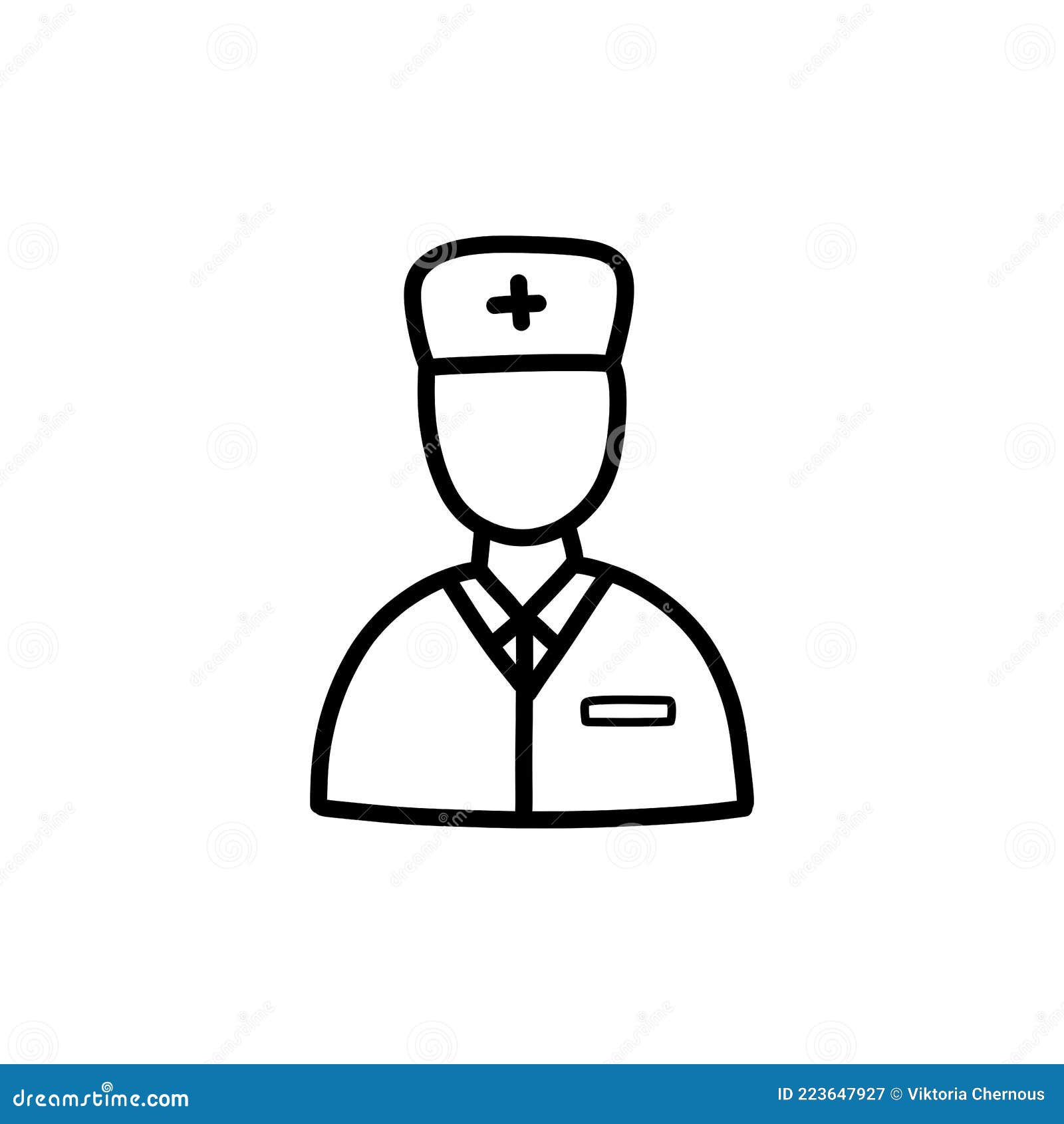 Doctor Doodle Icon, Vector Color Line Illustration Stock Vector ...