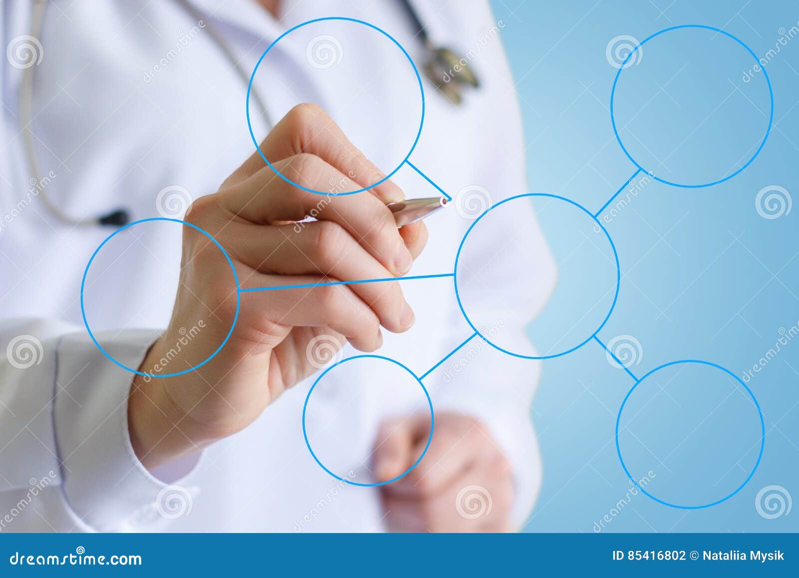 The Doctor Draws A Structure Of The Internal Organs Of The Patient ...