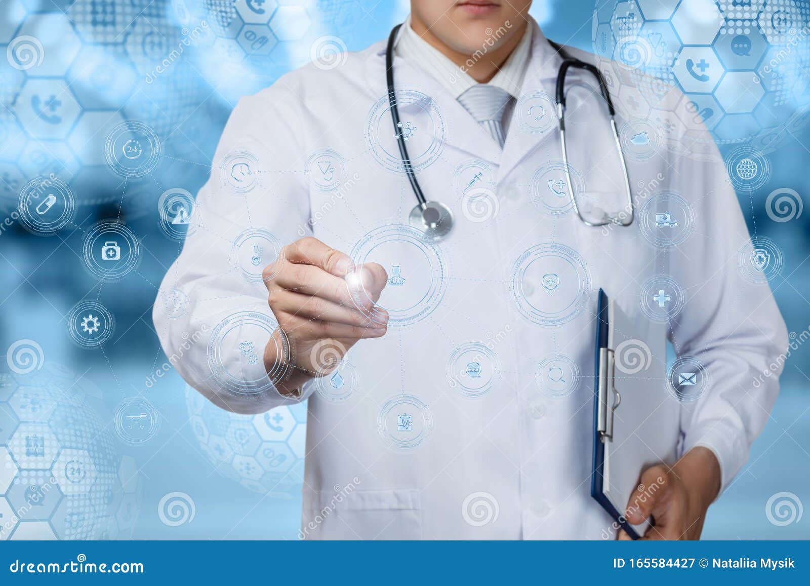 The Doctor Draws the Structure of Medical Care Stock Image - Image of ...