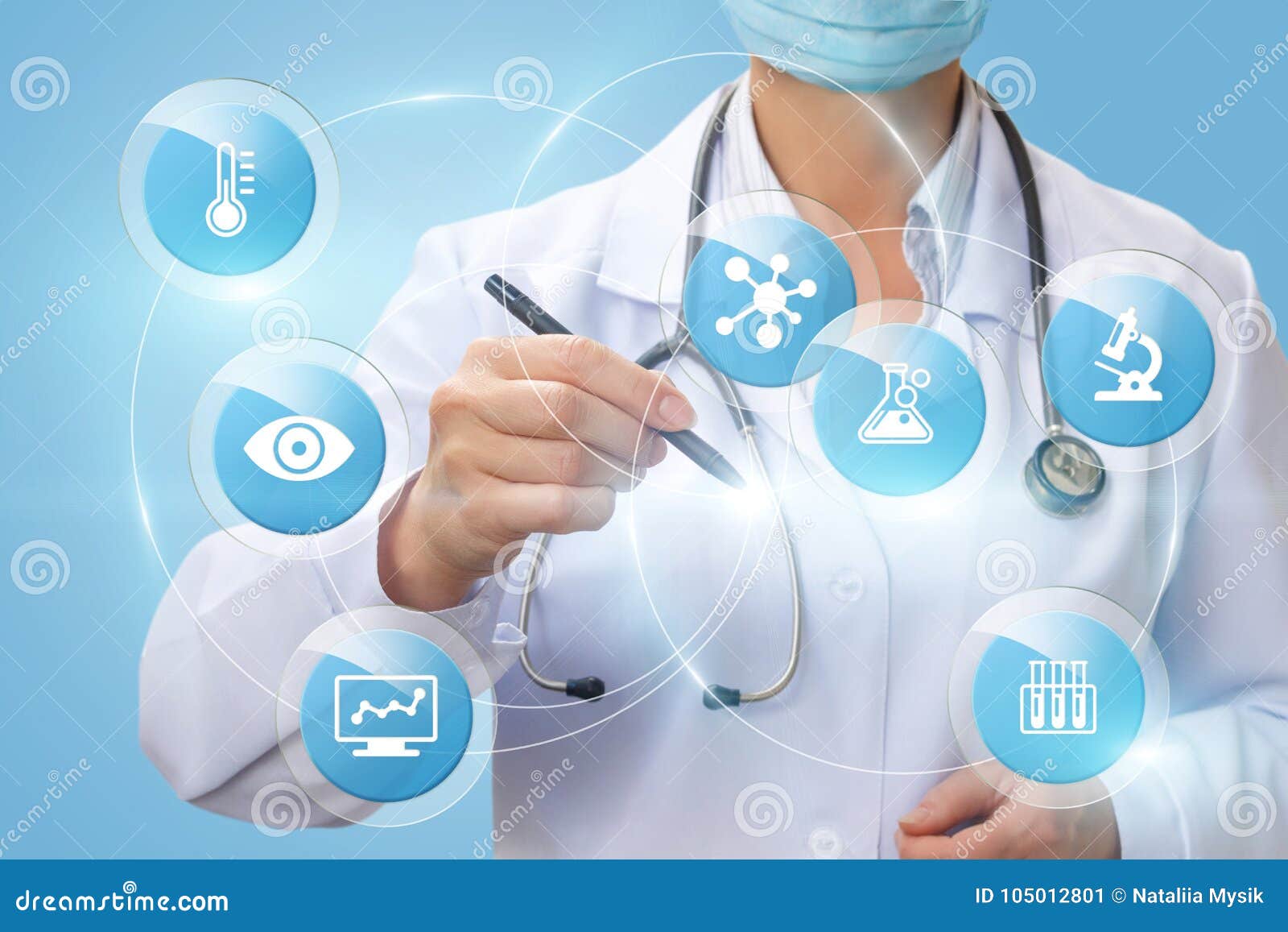 Doctor Draws a Structure Study of the Patient . Stock Image - Image of ...