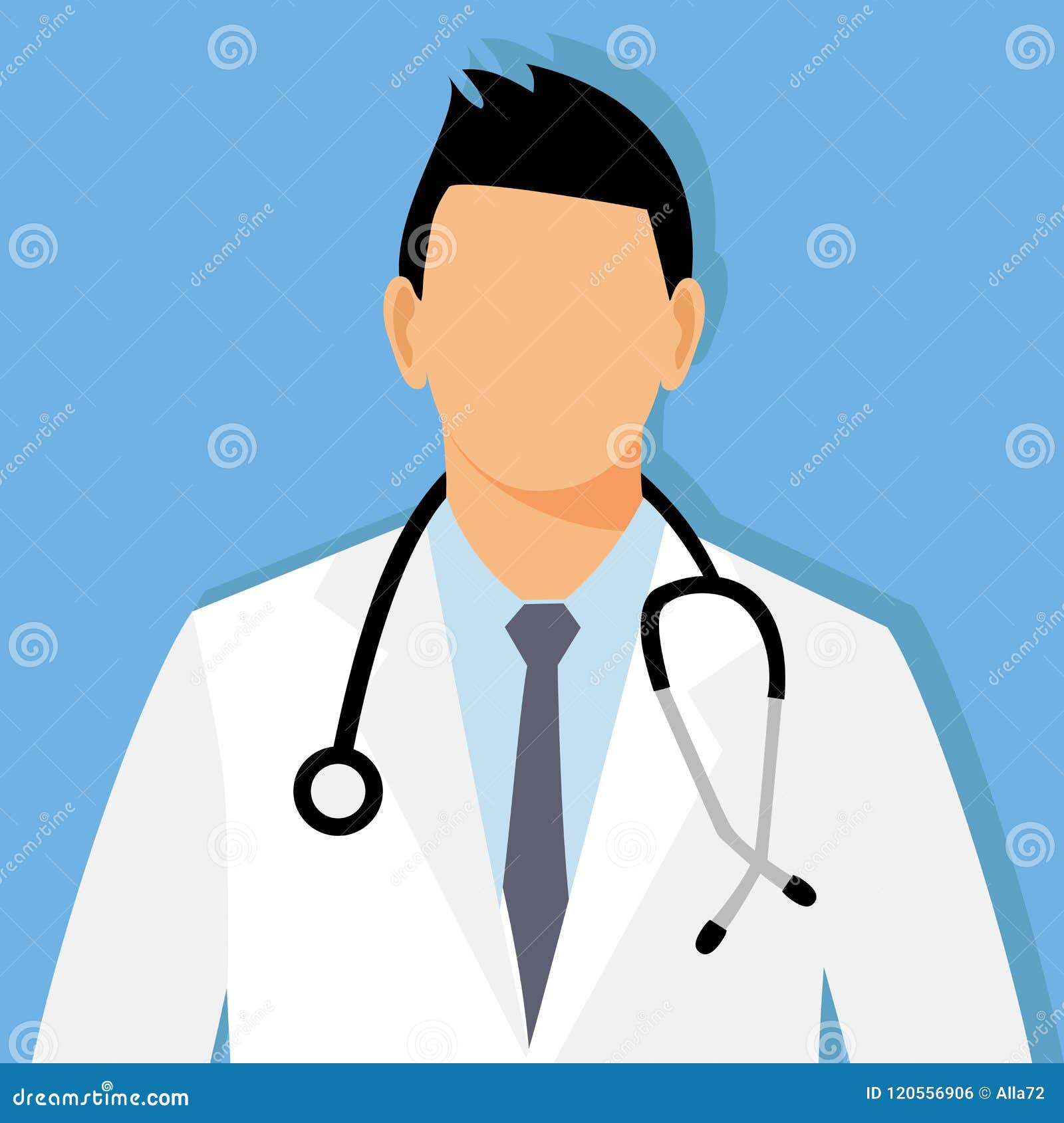 Doctor in a Dressing Gown with a Stethoscope. Doctor without a Face ...