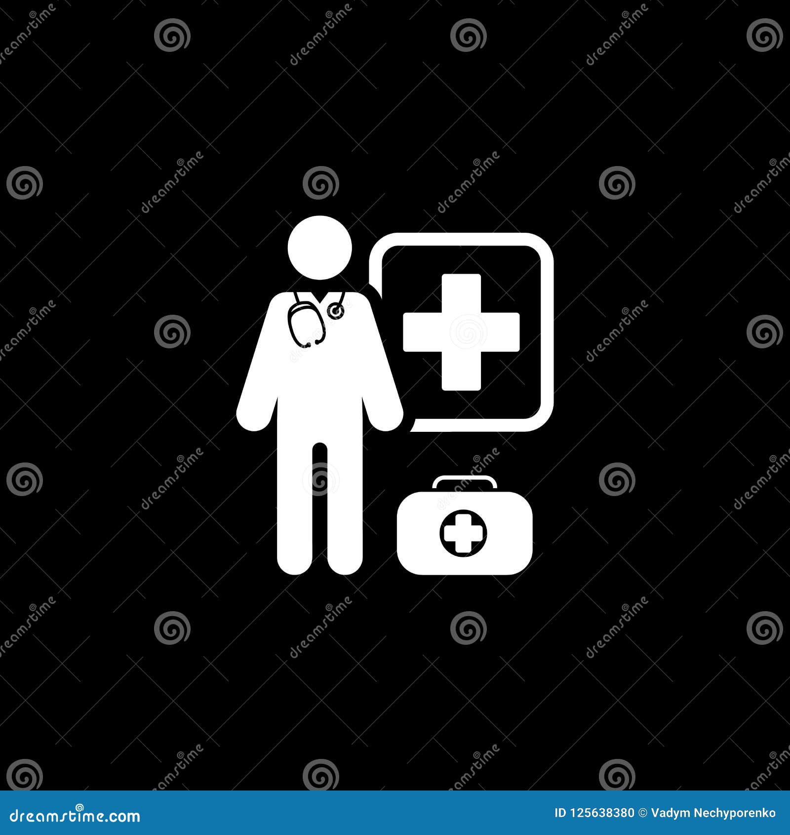 Doctor on Duty Icon. Flat Design. Stock Vector - Illustration of ...