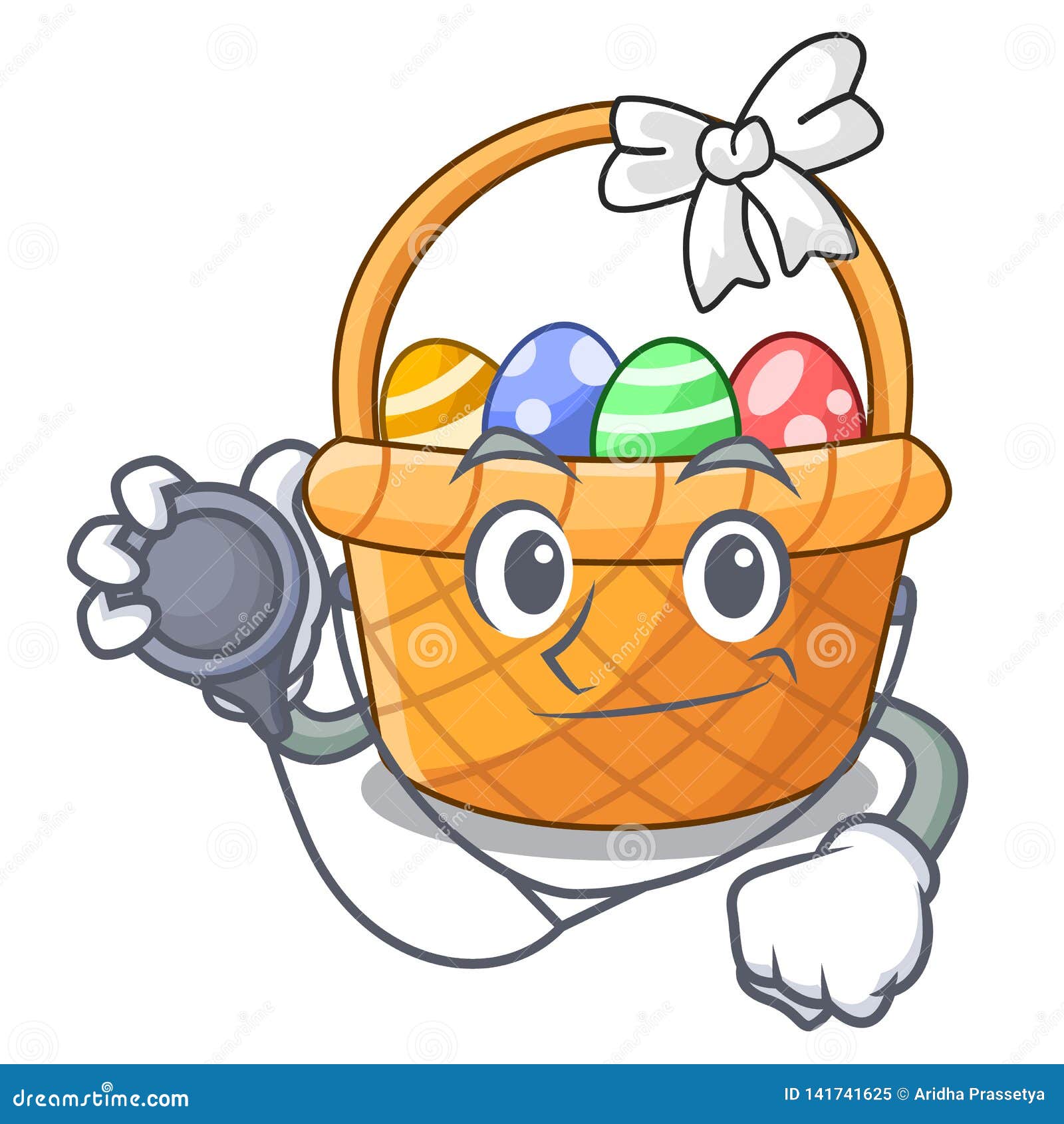 Doctor Easter Basket Ball in Cartoon Shape Stock Vector - Illustration ...