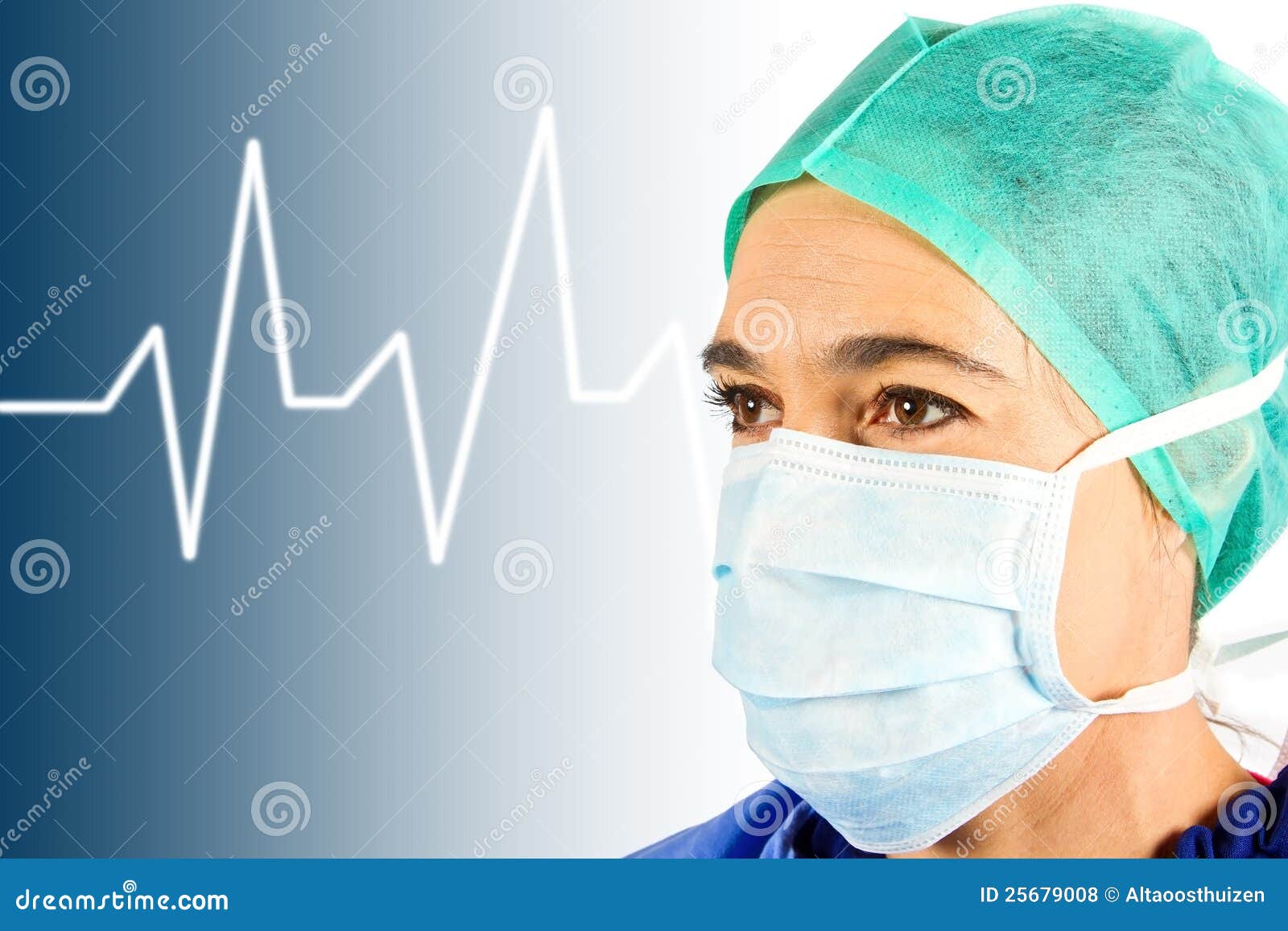 Doctor and ecg signal stock photo. Image of health, mask - 25679008