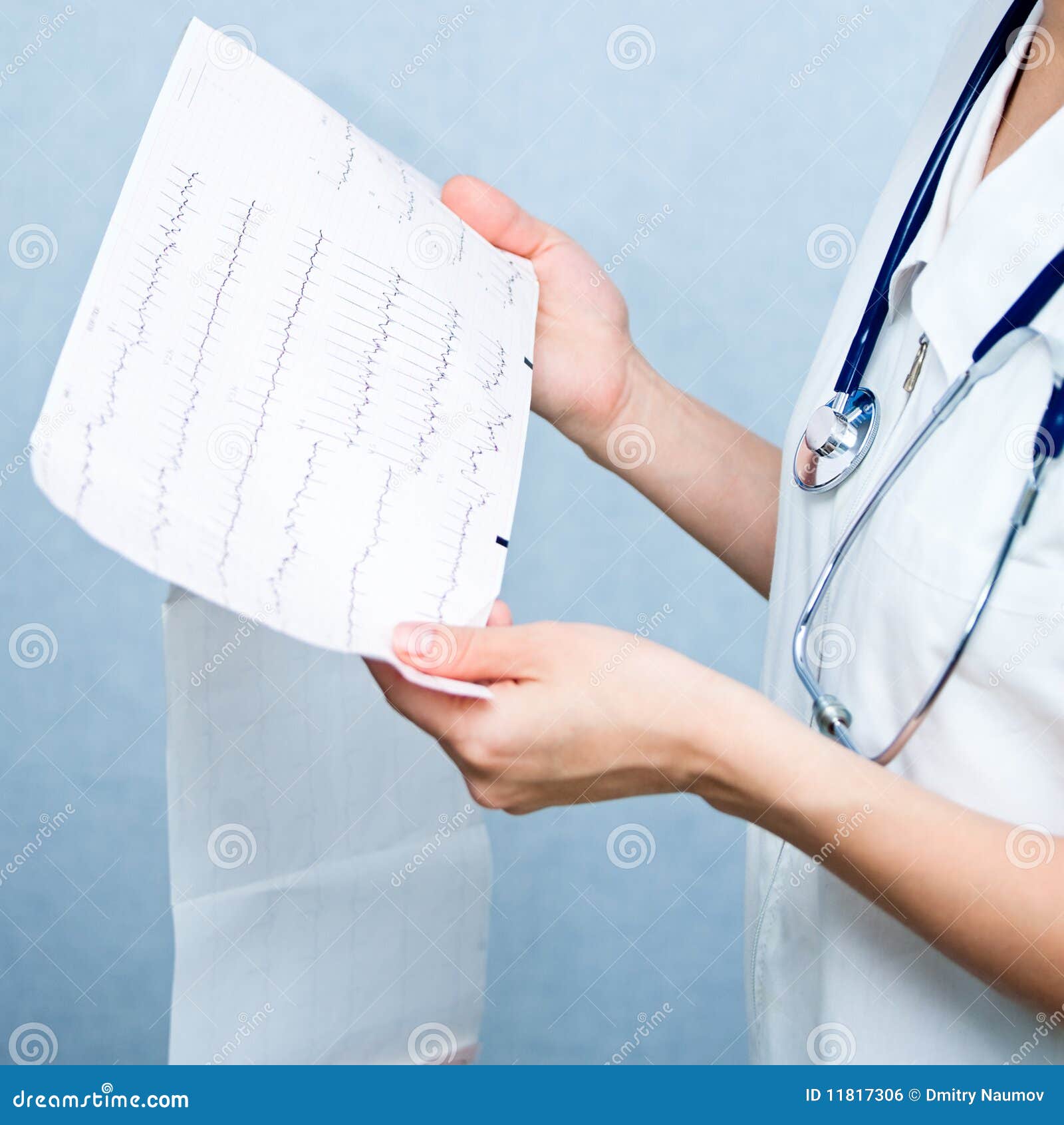 Doctor with EKG stock photo. Image of examination, clinic - 11817306
