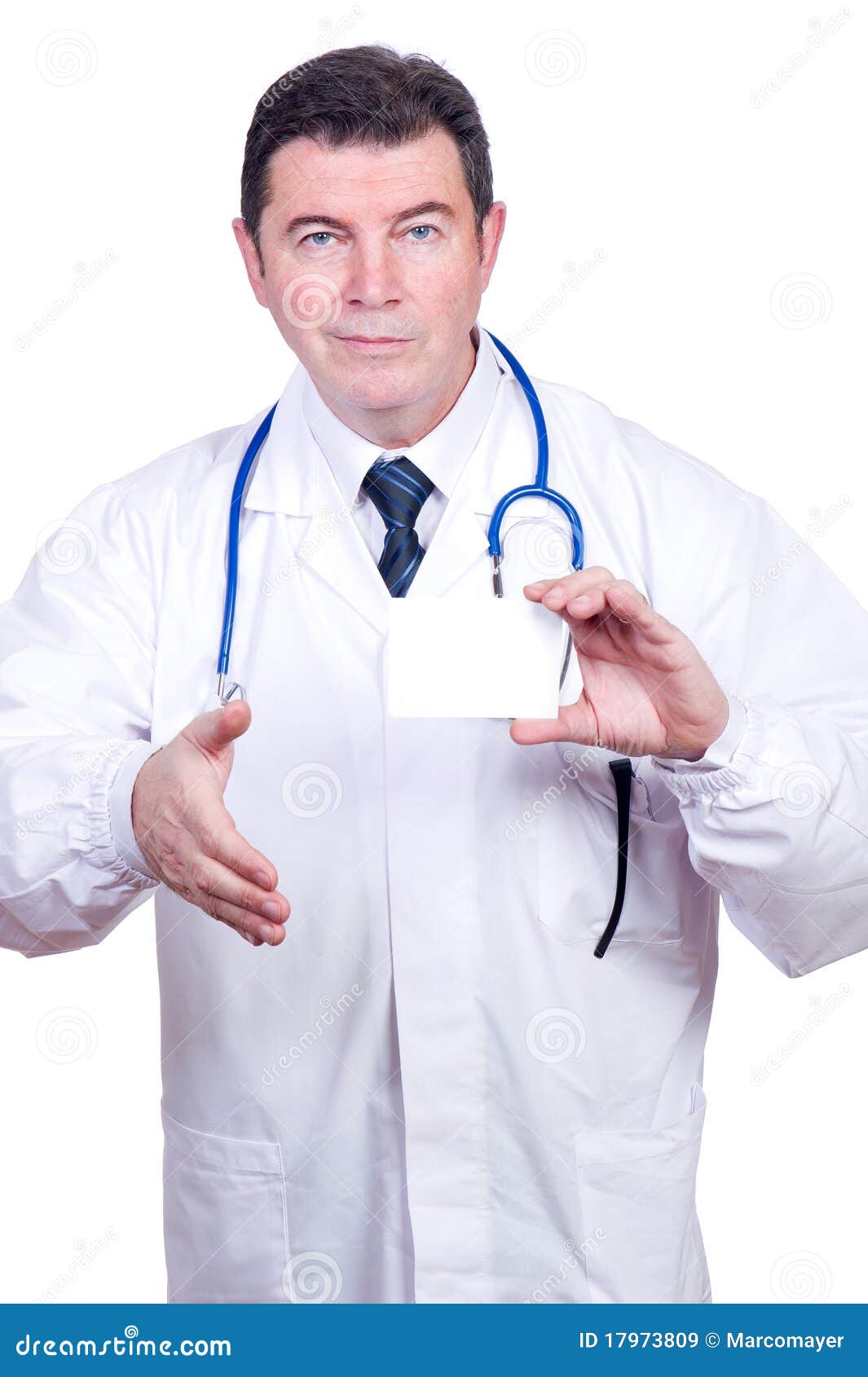 Doctor with empty card stock image. Image of businnes - 17973809