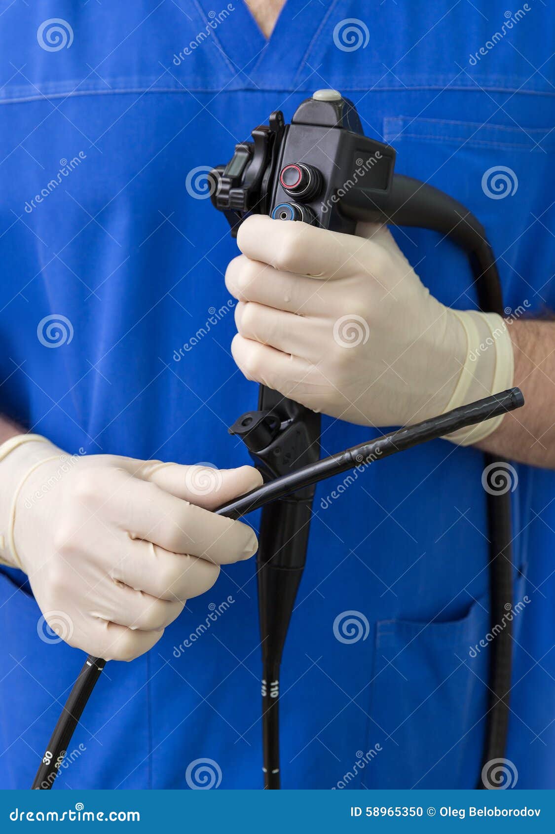 The Doctor Endoscope in the Hands of Stock Photo - Image of emergency ...