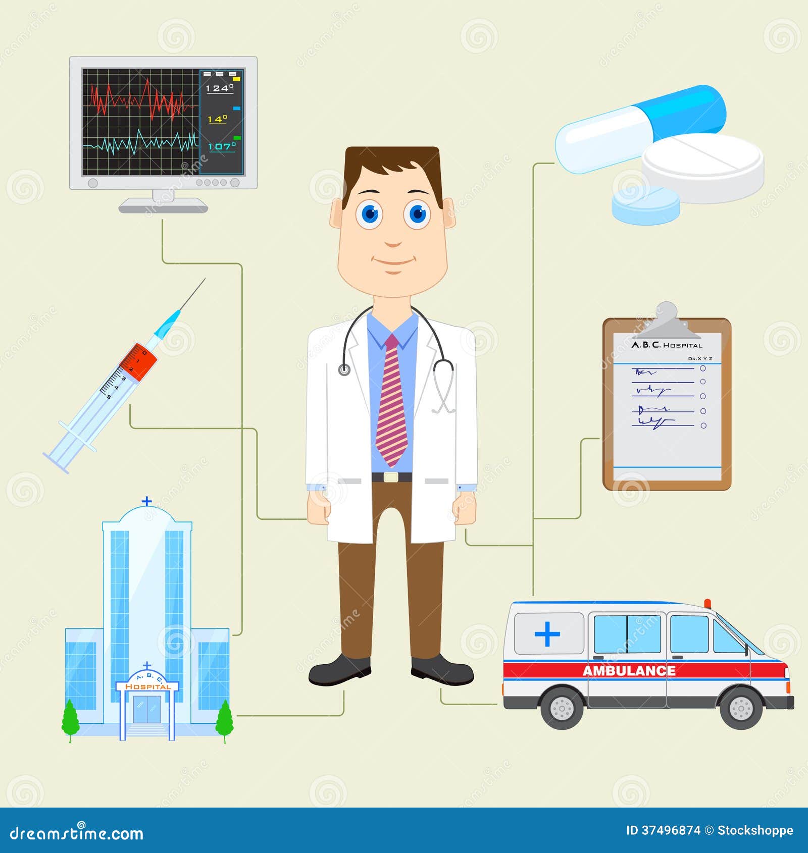 Doctor with Equipment stock vector. Illustration of clinical - 37496874