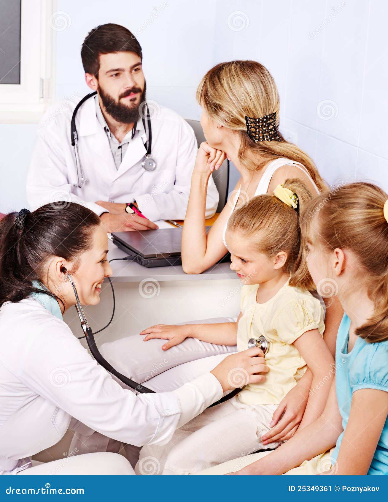 Doctor exam child. stock image. Image of happy, uniform - 25349361