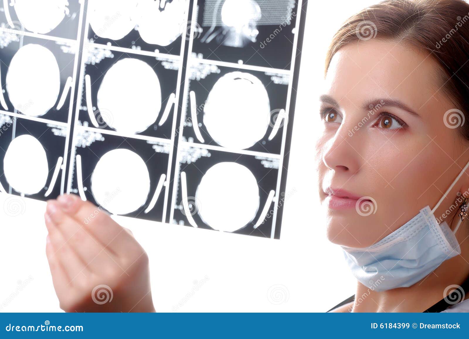Doctor Examining a Brain Cat Scan Stock Image - Image of exam ...
