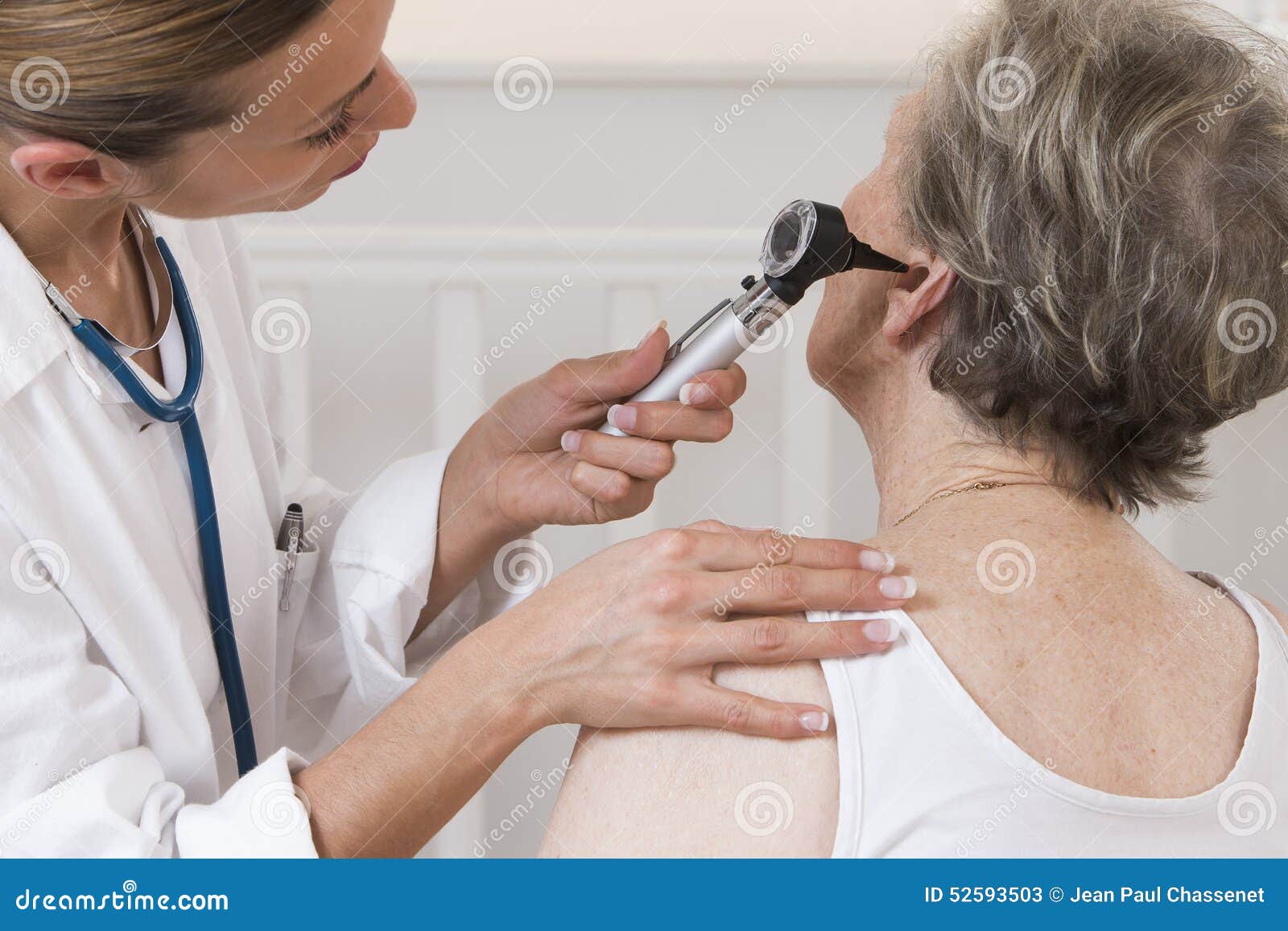 Doctor Examining Elderly Patient S Ears Stock Image - Image of drum ...