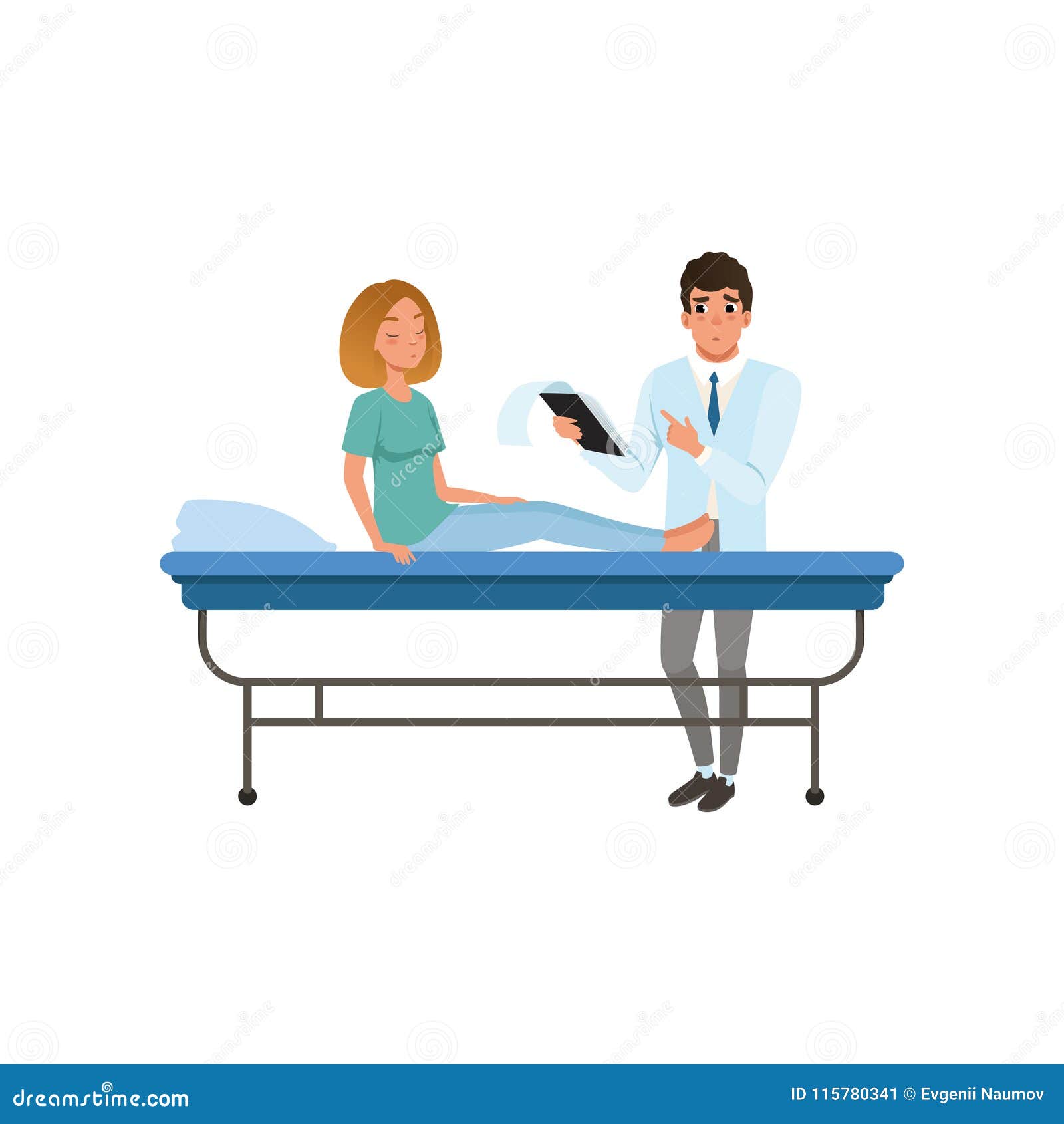 Doctor Examining His Female Patient At Hospital Healthcare And