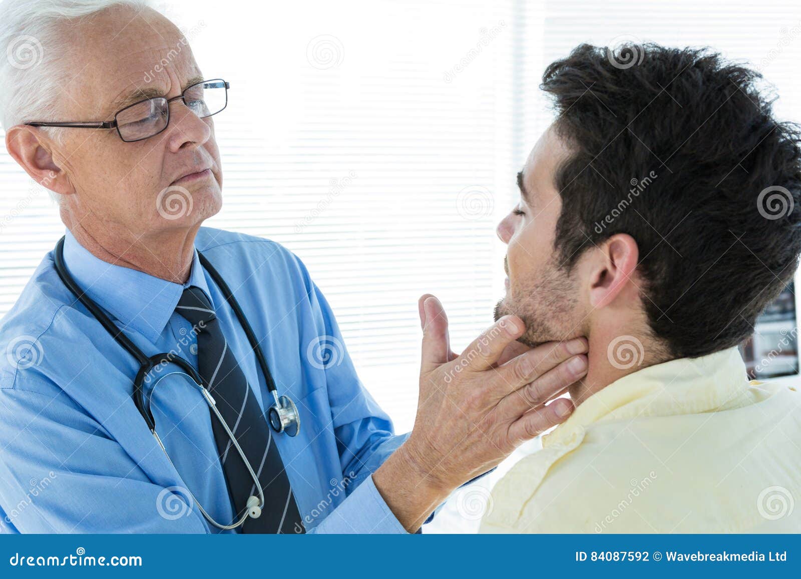 Doctor Examining Patient Jaw Stock Photo - Image of adult, father: 84087592
