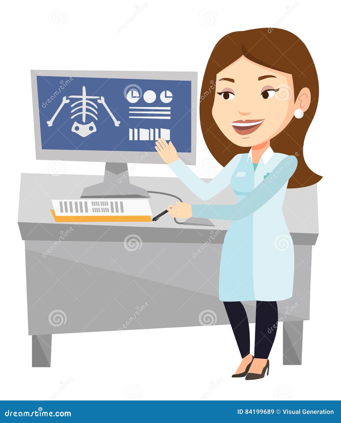 Doctor Examining Radiograph Vector Illustration. Stock Vector ...