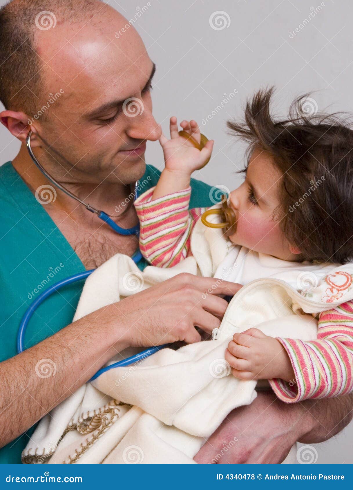 Doctor Examining Sick Child Stock Photo - Image of doctors, smile: 4340478