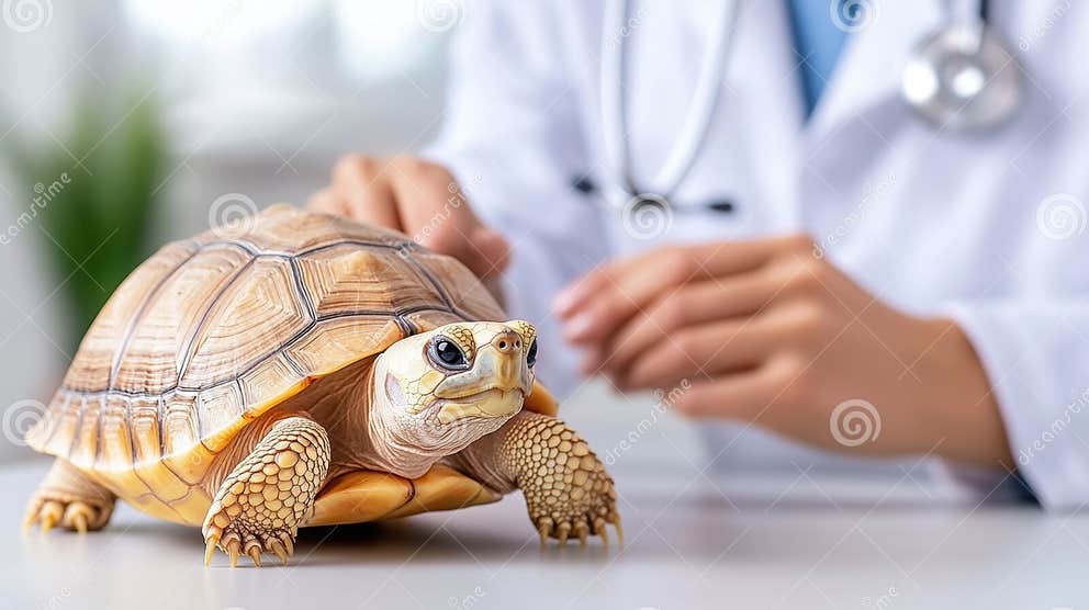 A Doctor is Examining a Turtle in Front of Him, AI Stock Image - Image ...