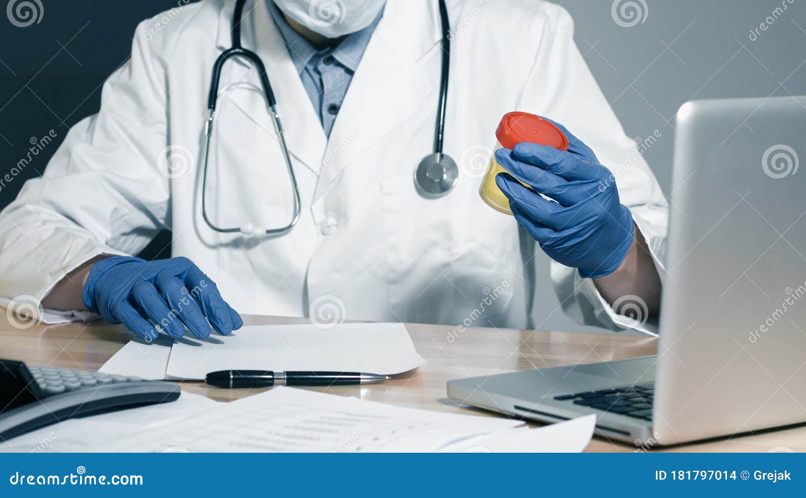 Doctor Examining Urine Test Stock Photo - Image of health, nurse: 181797014
