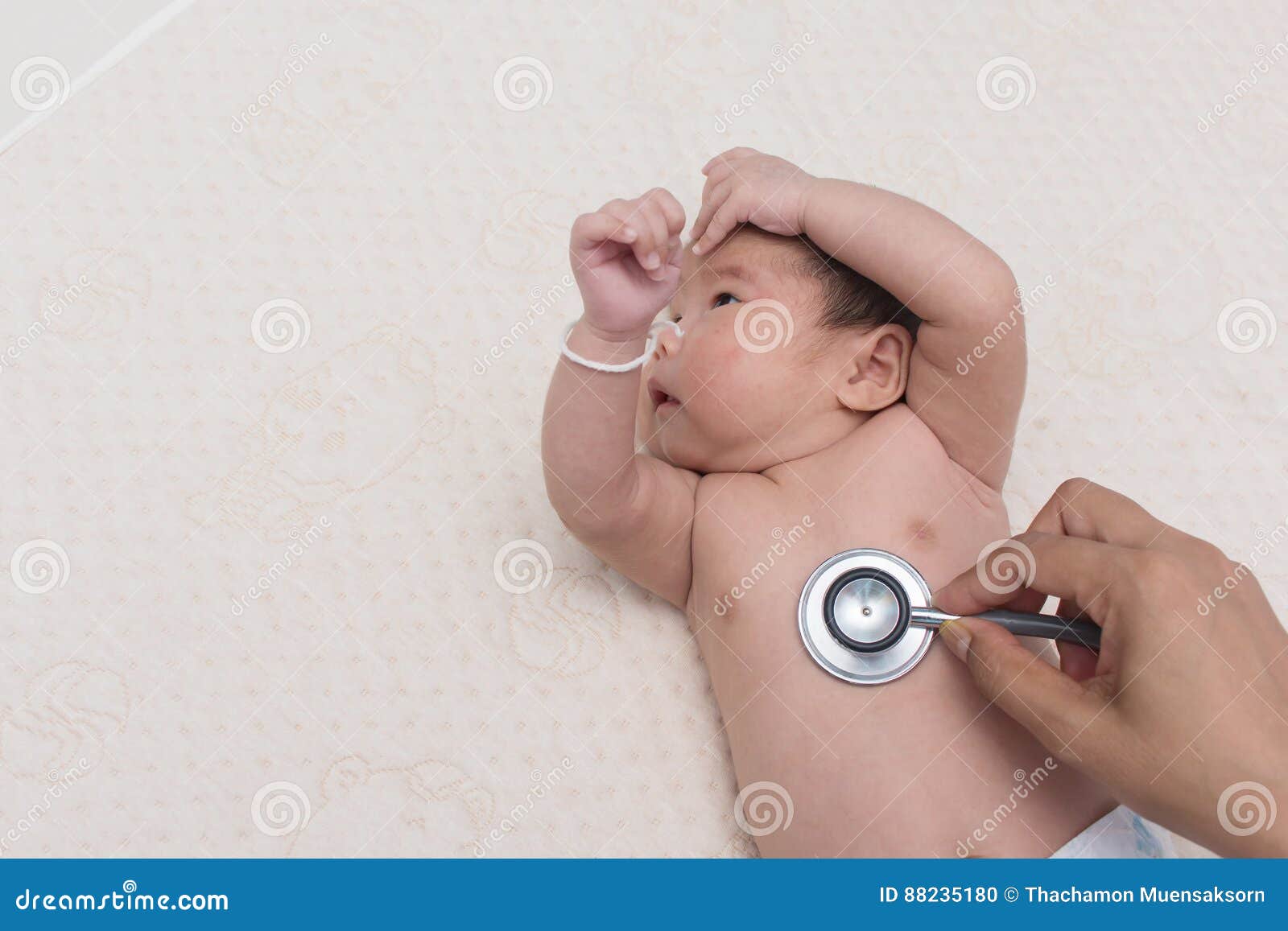 Doctor Exams Baby with Stethoscope Stock Photo - Image of child ...