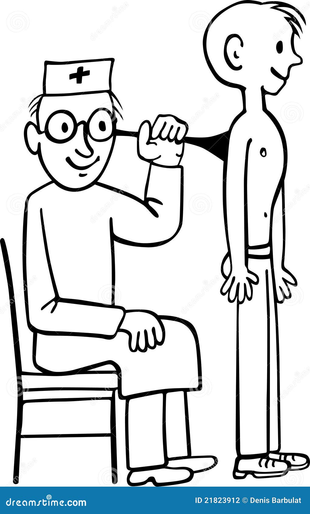 Doctor Exams Patient. Female Character At Doctor`s Appointment. Woman ...