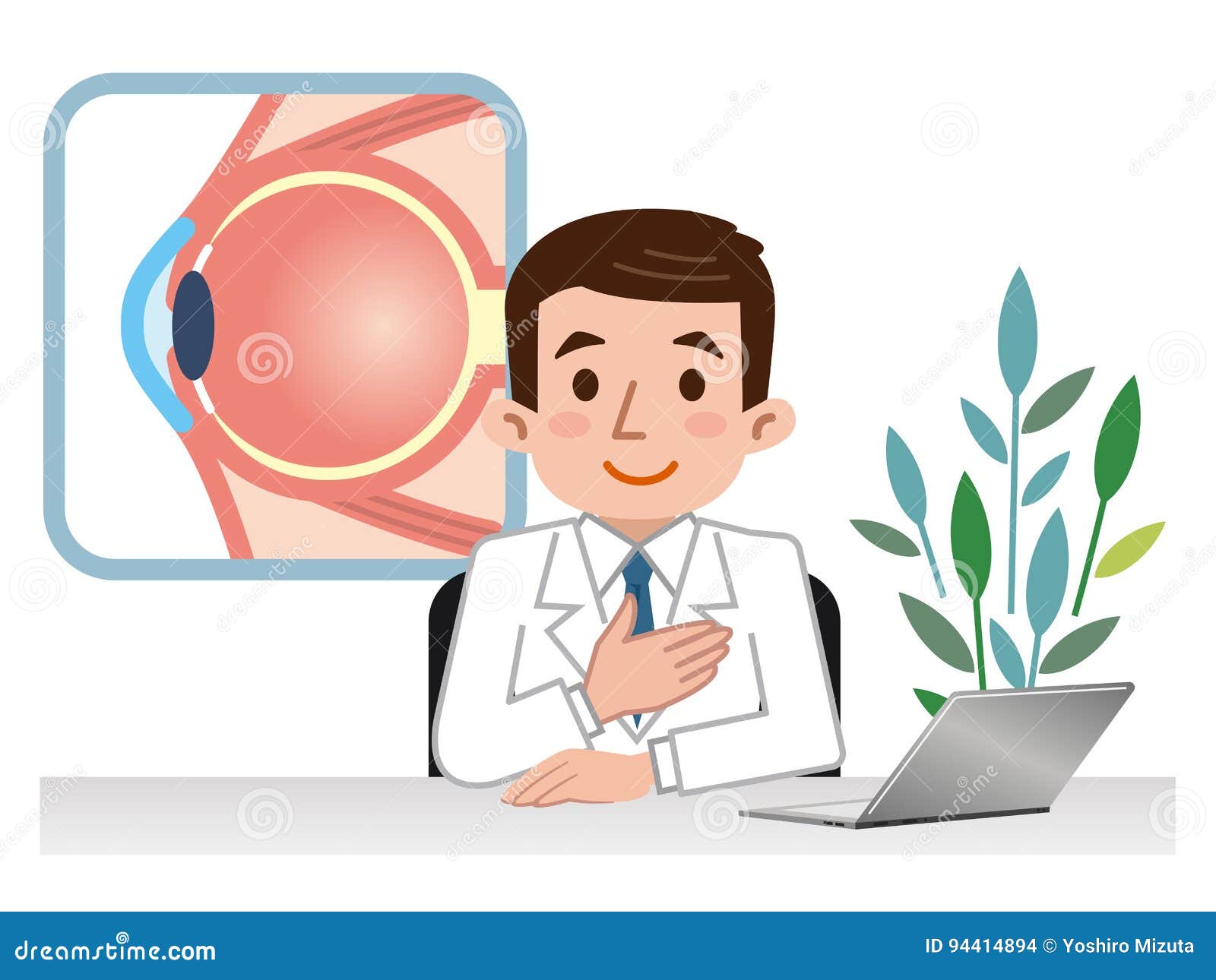 Doctor Explaining the Eyeball Stock Vector - Illustration of anatomy ...