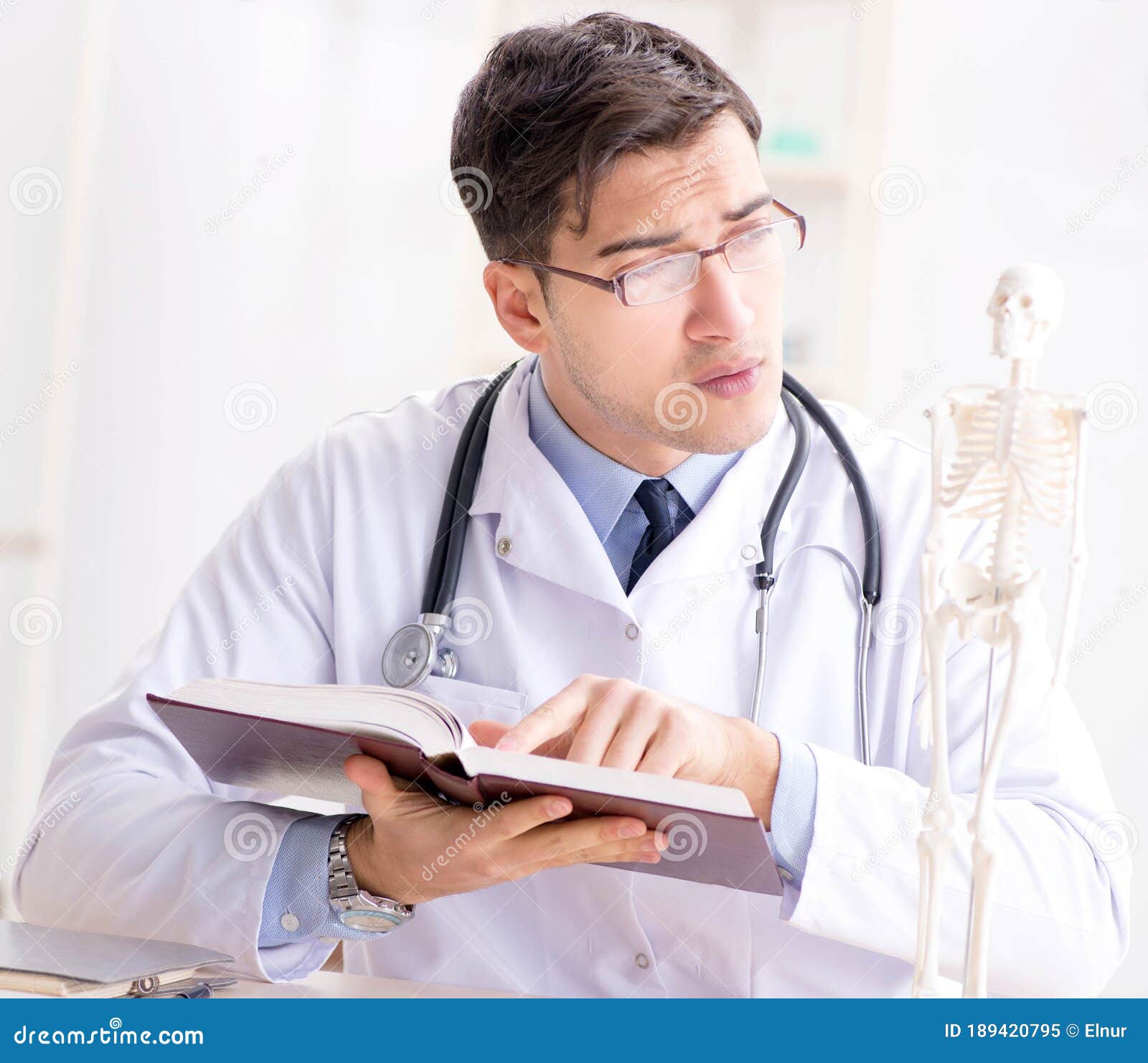 Doctor Explaining Human Body on Skeleton Stock Image - Image of human ...