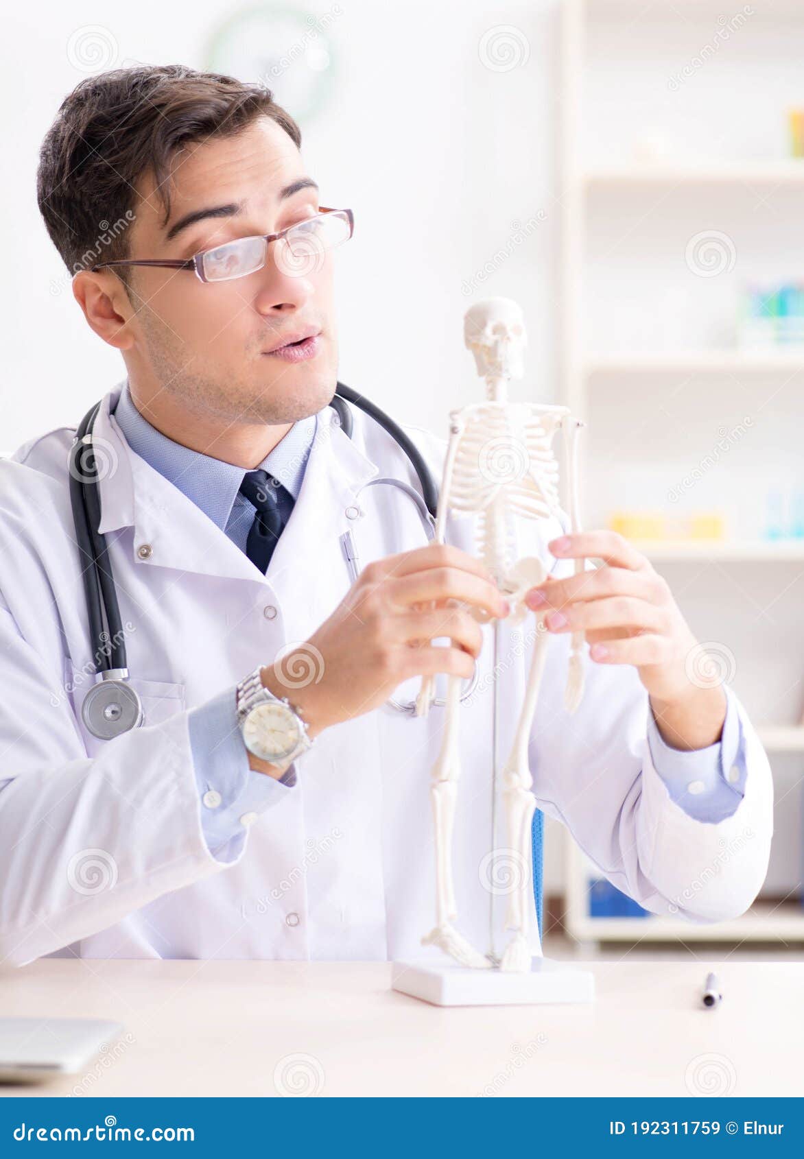 Doctor Explaining Human Body on Skeleton Stock Image - Image of ...